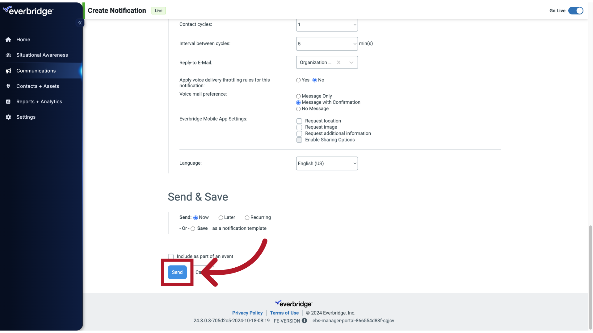 EBS: Setting a Broadcast Duration for a Notification in Everbridge ...
