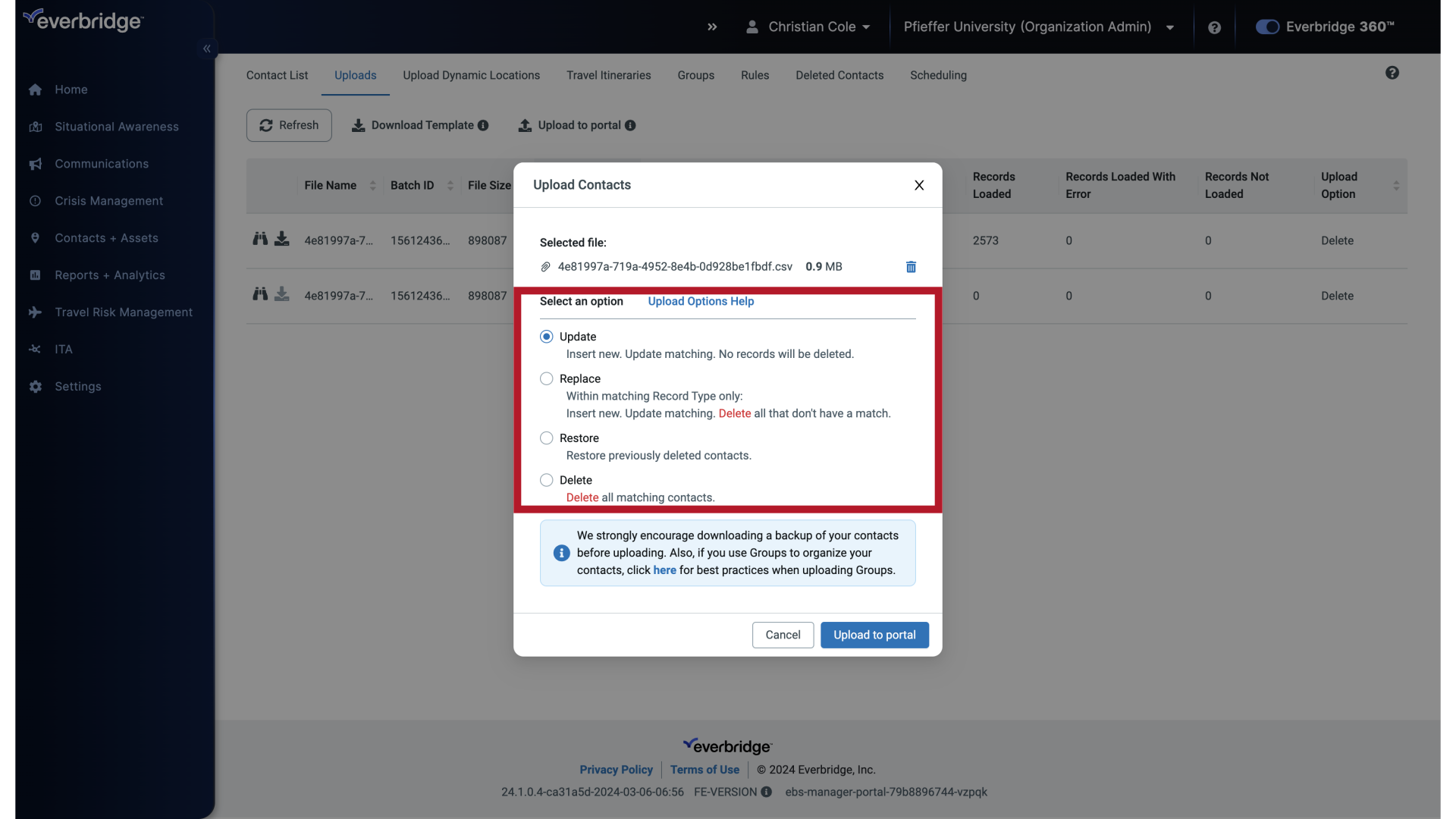 EBS: Updating an Existing Contact's Information in Everbridge Suite – Everbridge