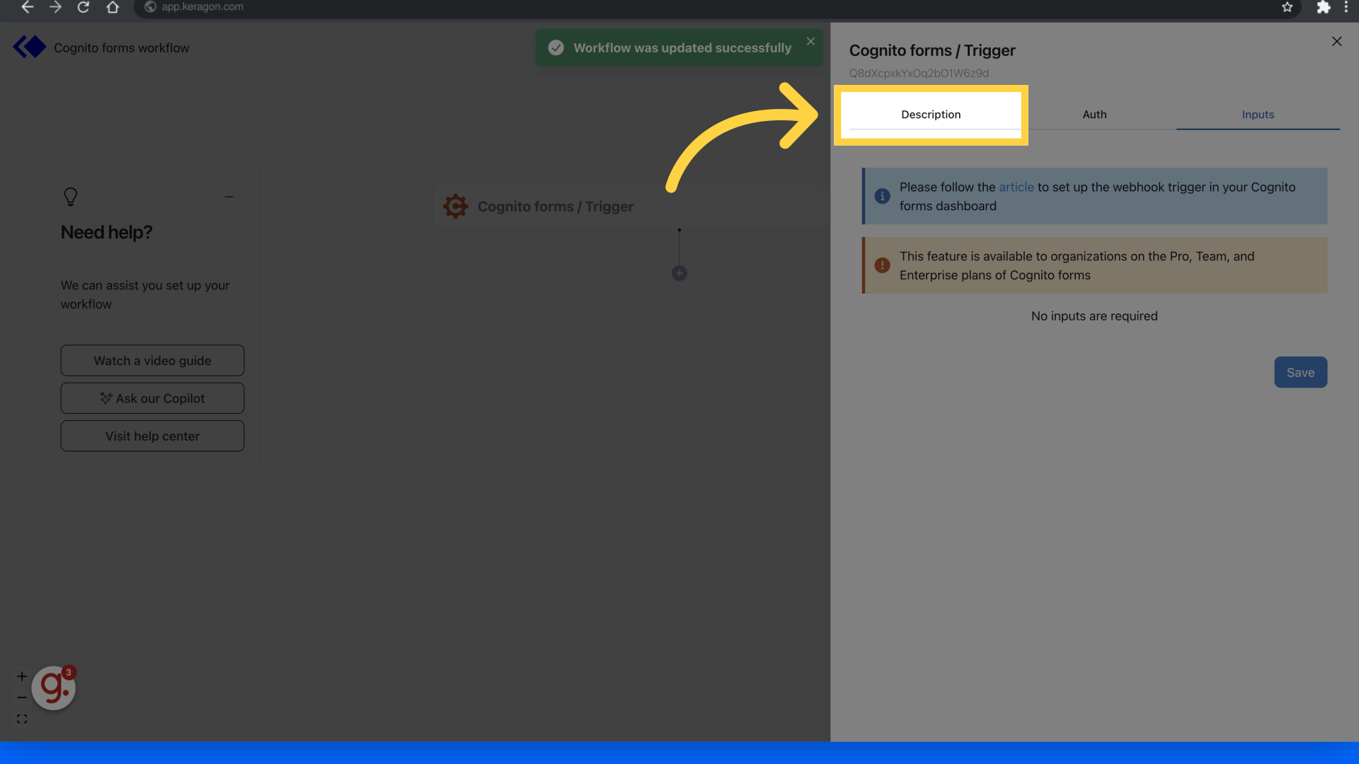 How to set up a Cognito Forms trigger – Keragon