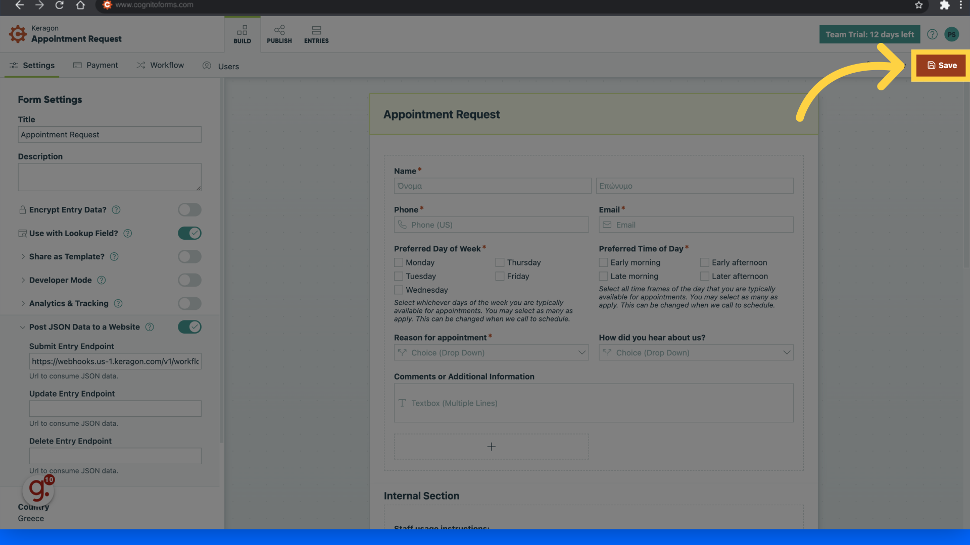 How to set up a Cognito Forms trigger – Keragon