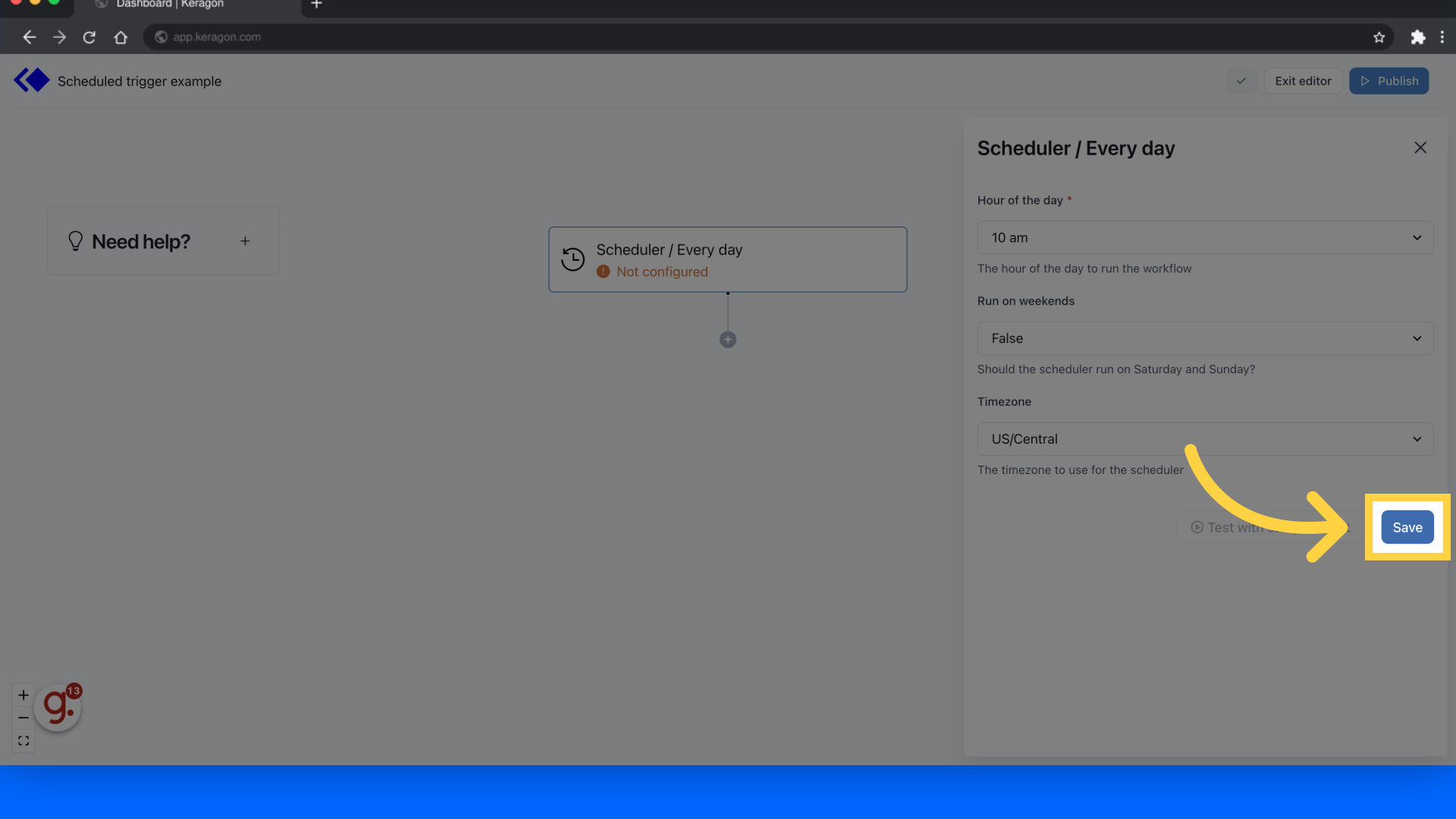 How to trigger workflows on a recurring schedule – Keragon