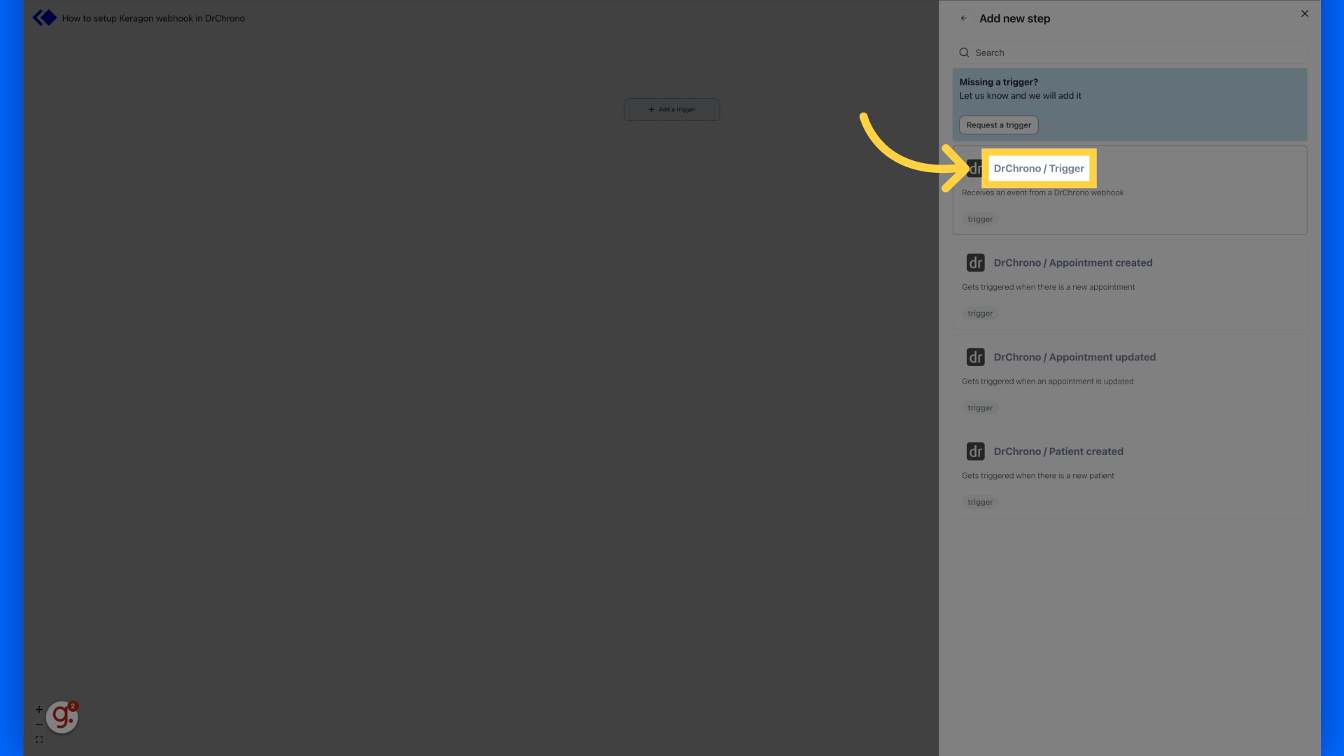 How to setup DrChrono webhook trigger – Keragon