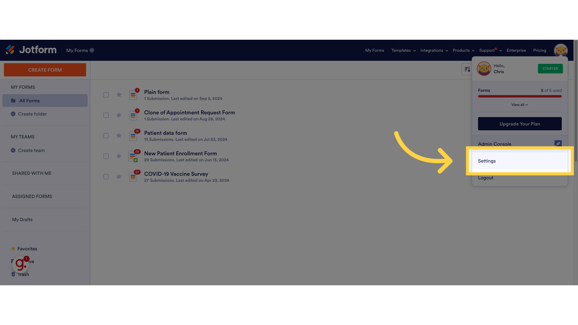 How to find your API key in Jotform – Keragon