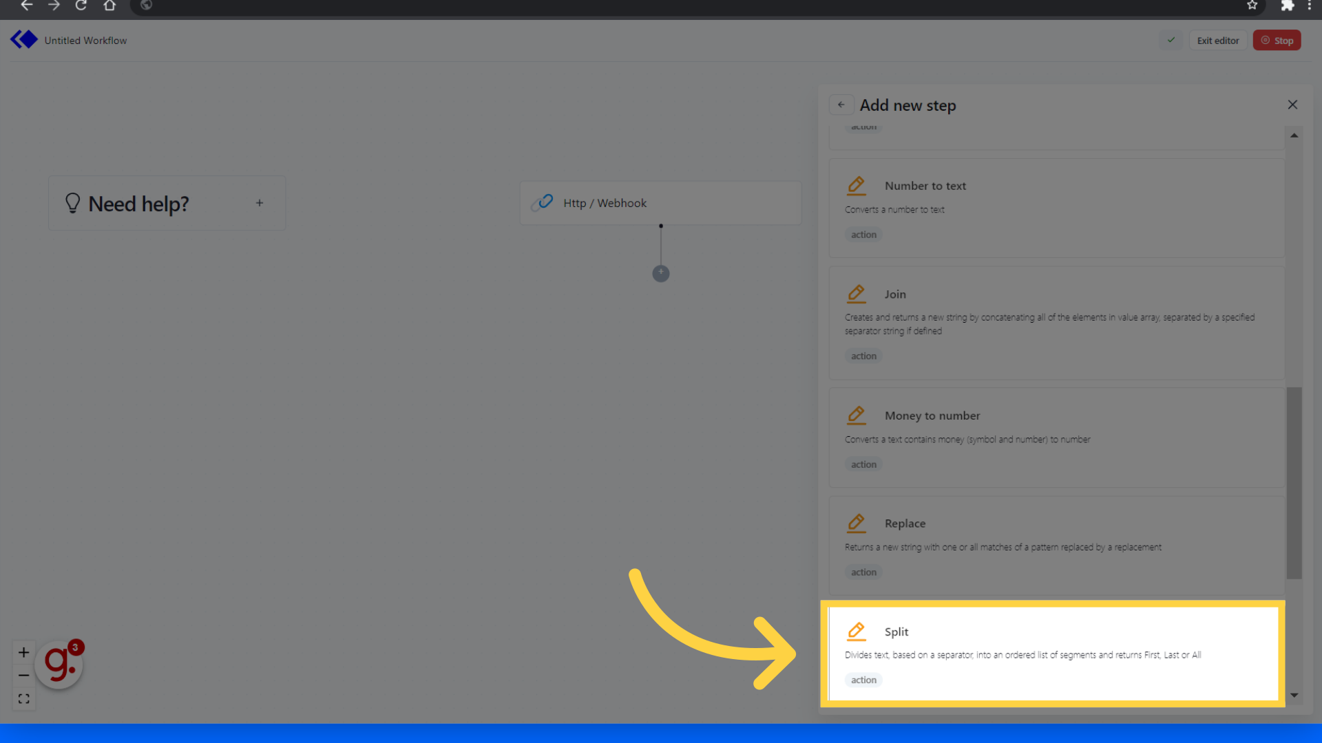 Split Texts Using The “split” Action Keragon