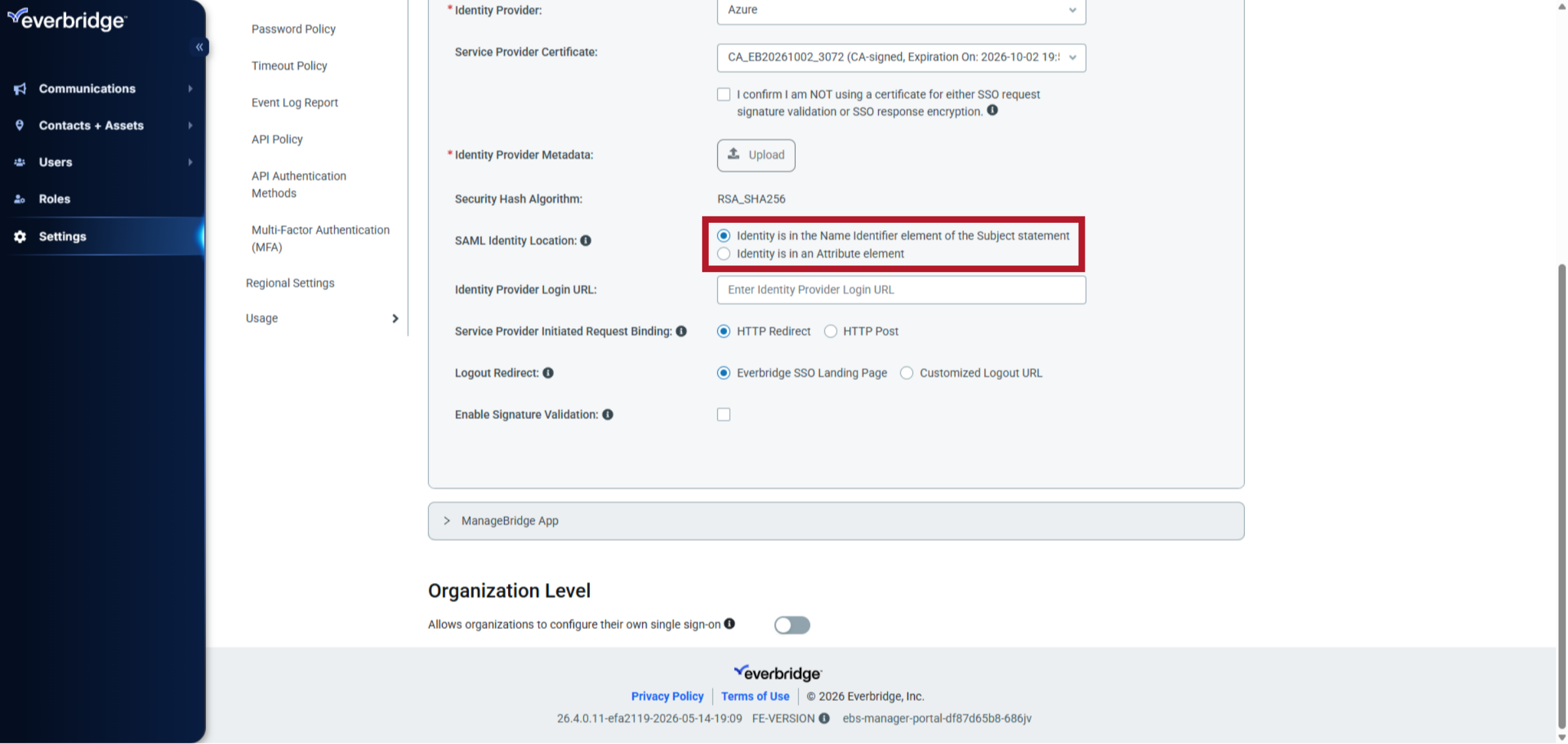 EBS: Configuring Single Sign-On (SSO) for Use With the Everbridge ...