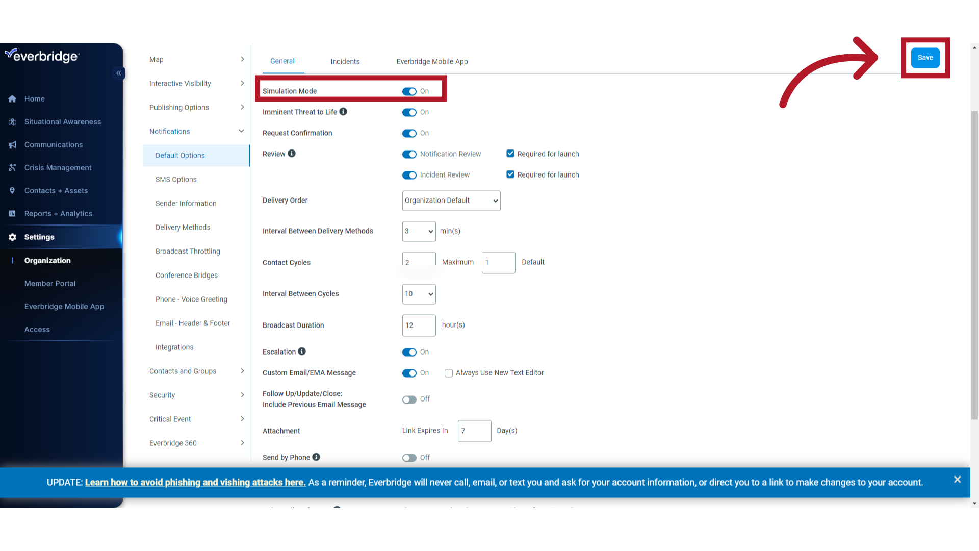 Ebs Enabling Simulation Mode In Everbridge Suite Everbridge 
