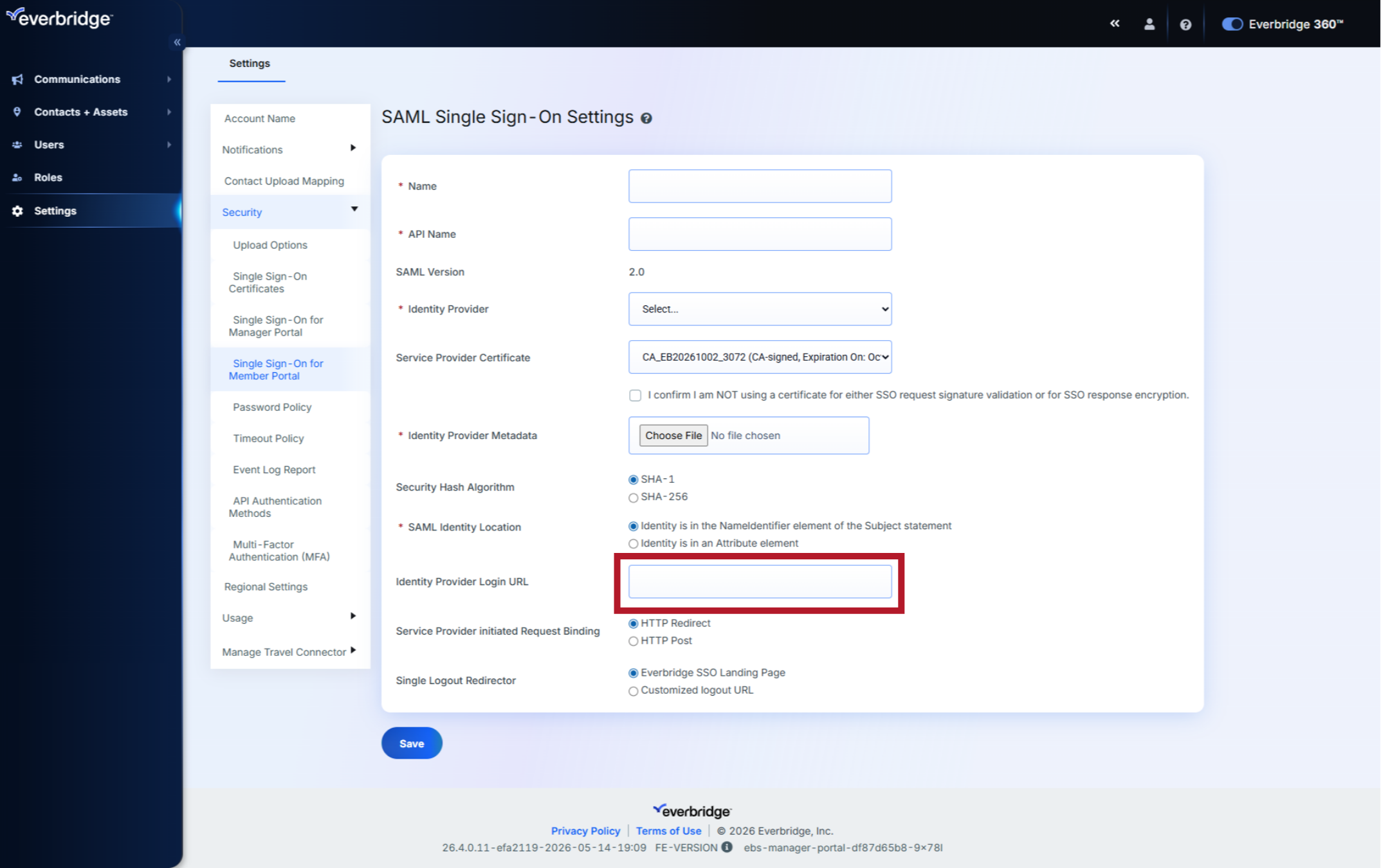 EBS: Configuring Single Sign-on (SSO) for Use With an Everbridge Member ...