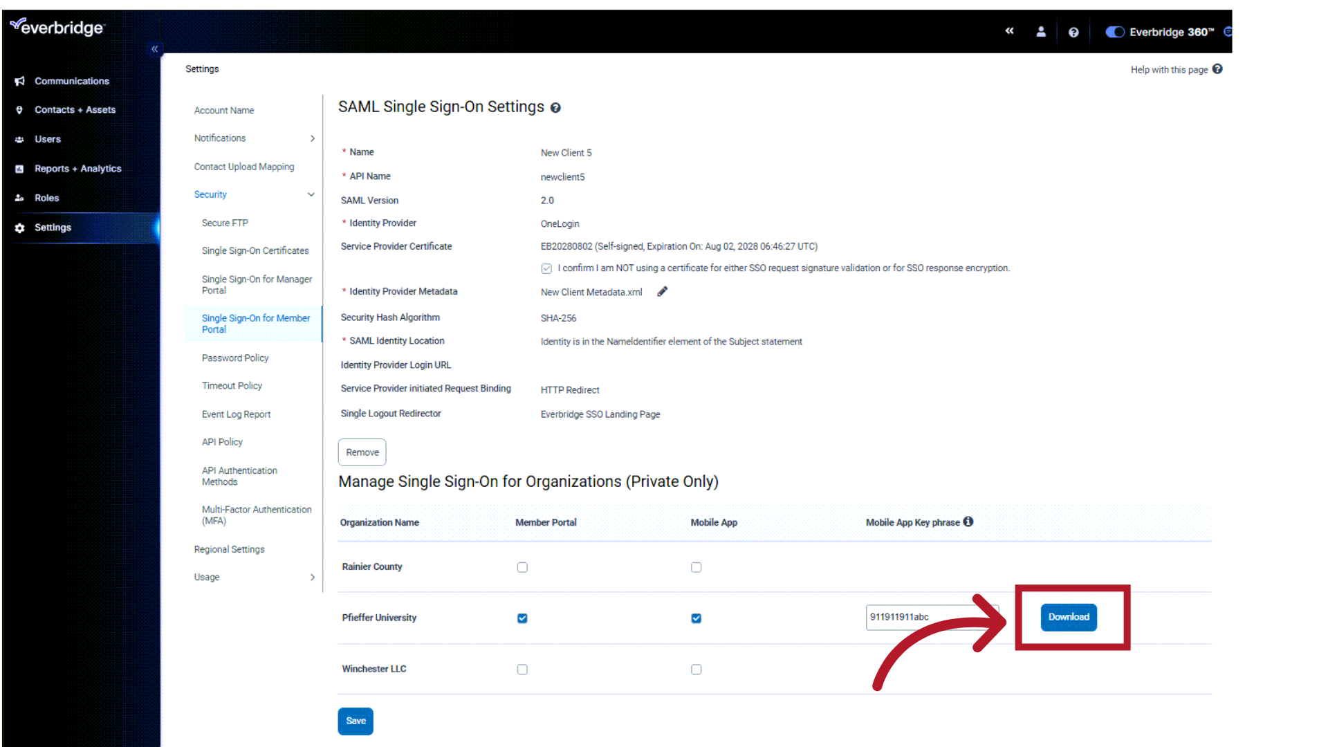 EBS: Configuring Single Sign-on (SSO) for Use With an Everbridge Member Portal – Everbridge