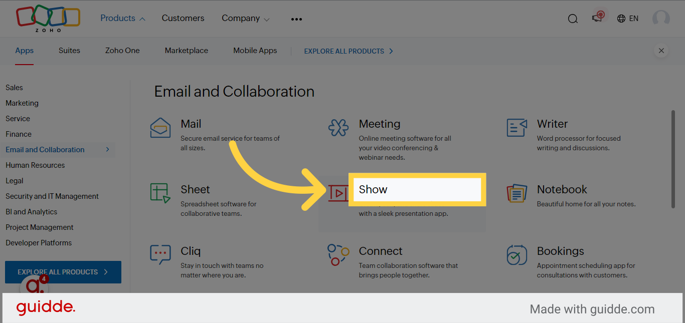 How to design professional slides on ZOHO - Guidde | Gallery