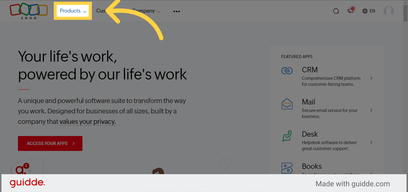 How to design professional slides on ZOHO - Guidde | Gallery