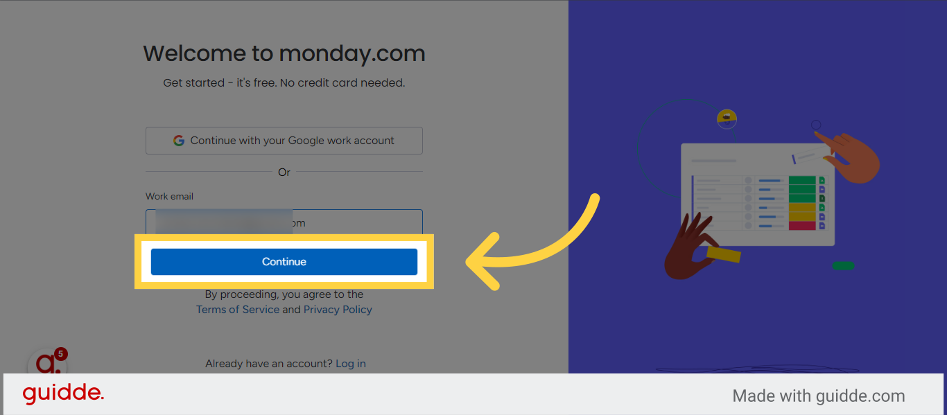 How to Open a Monday.com Account - Guidde | Gallery