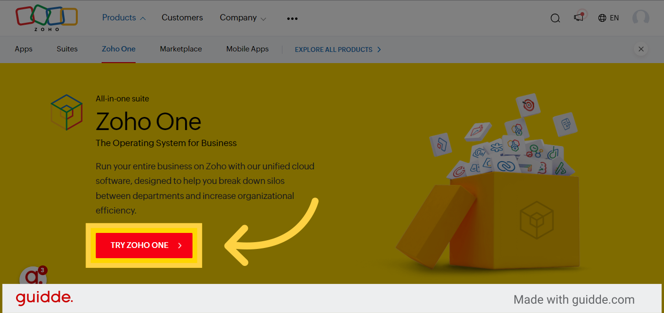 How To Sign Up For ZOHO One - Guidde | Gallery