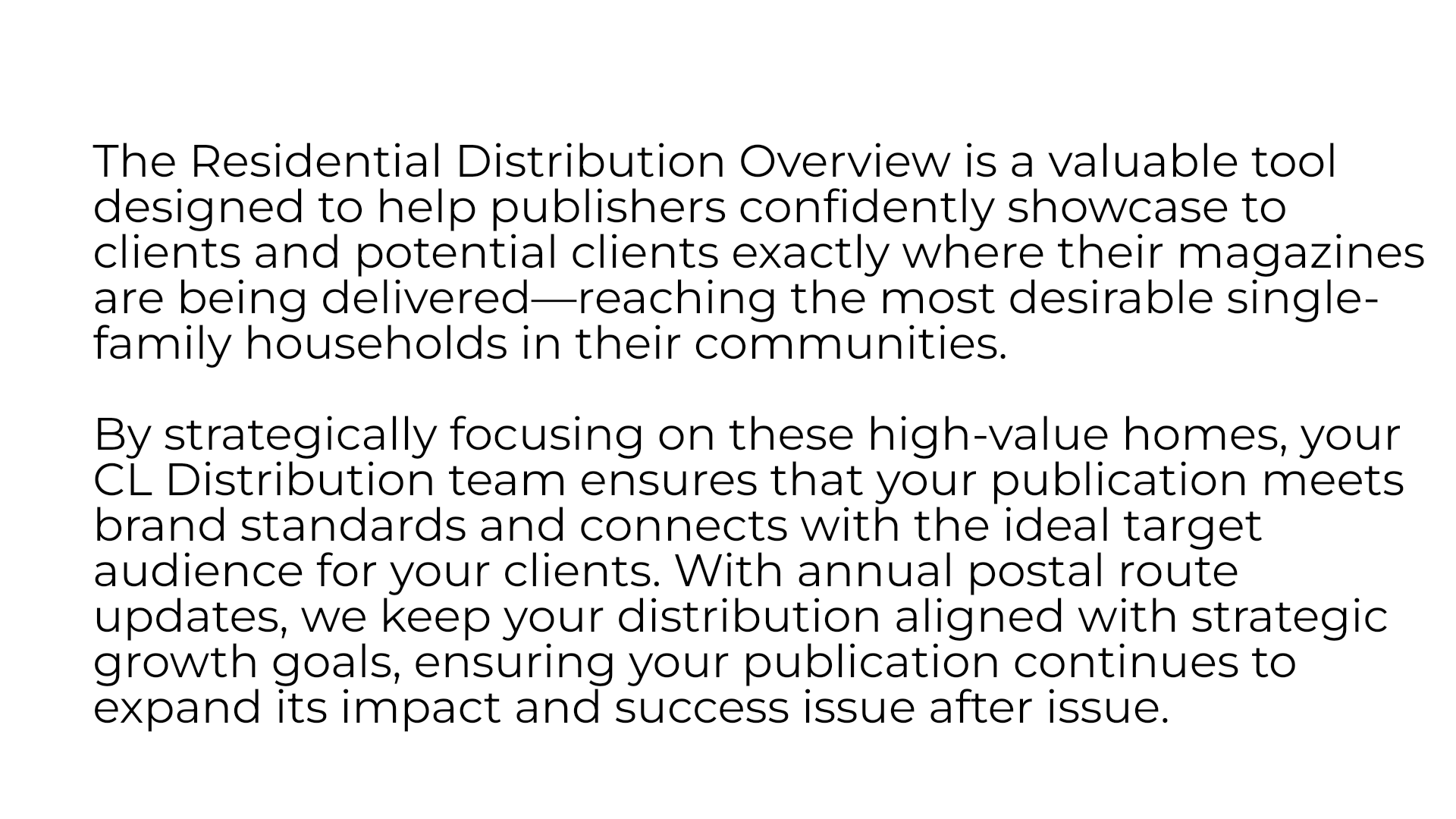 Understanding your Residential Distribution Overview | Docs