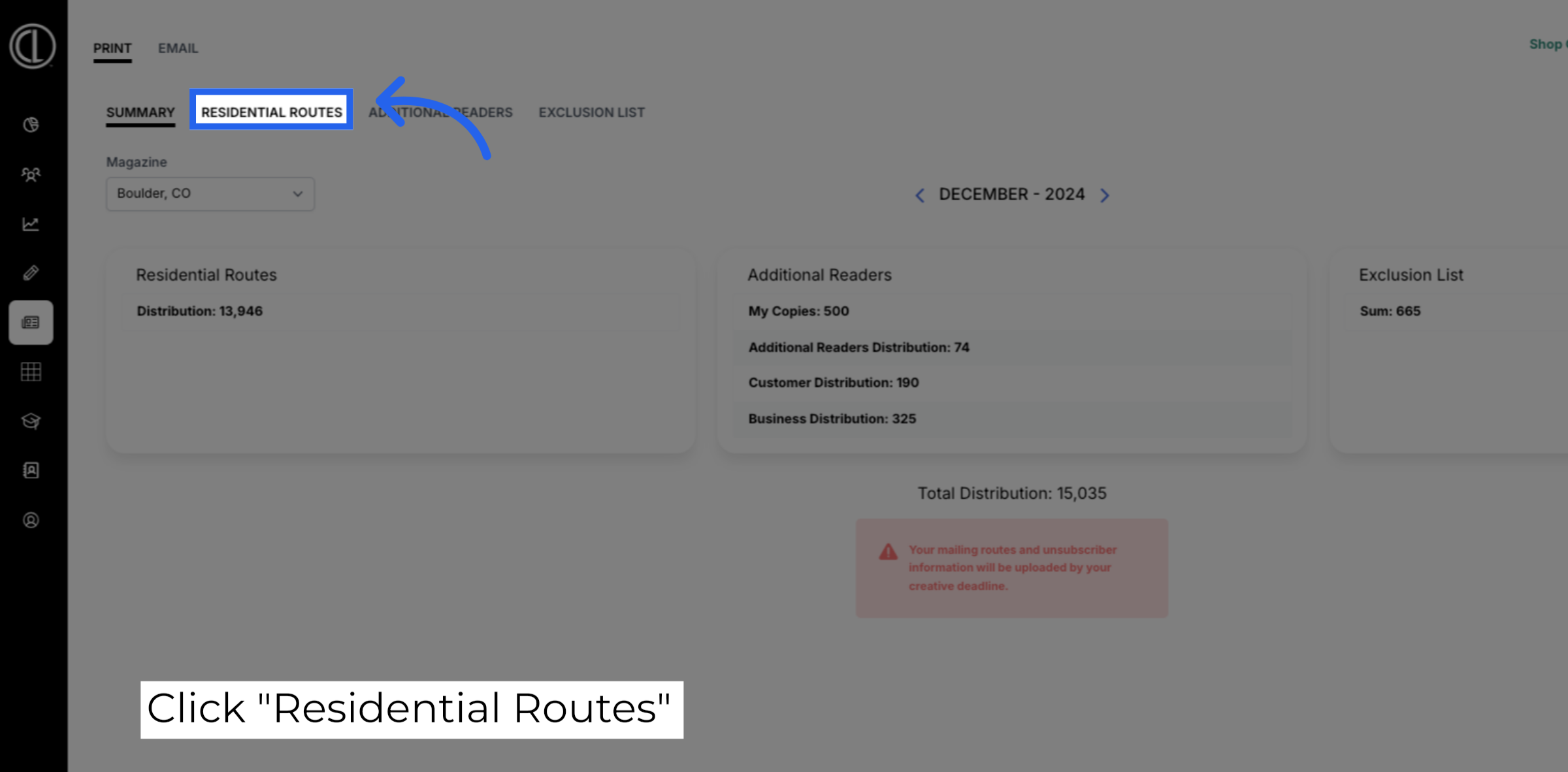 How to Navigate the Residential Routes Tab | Docs