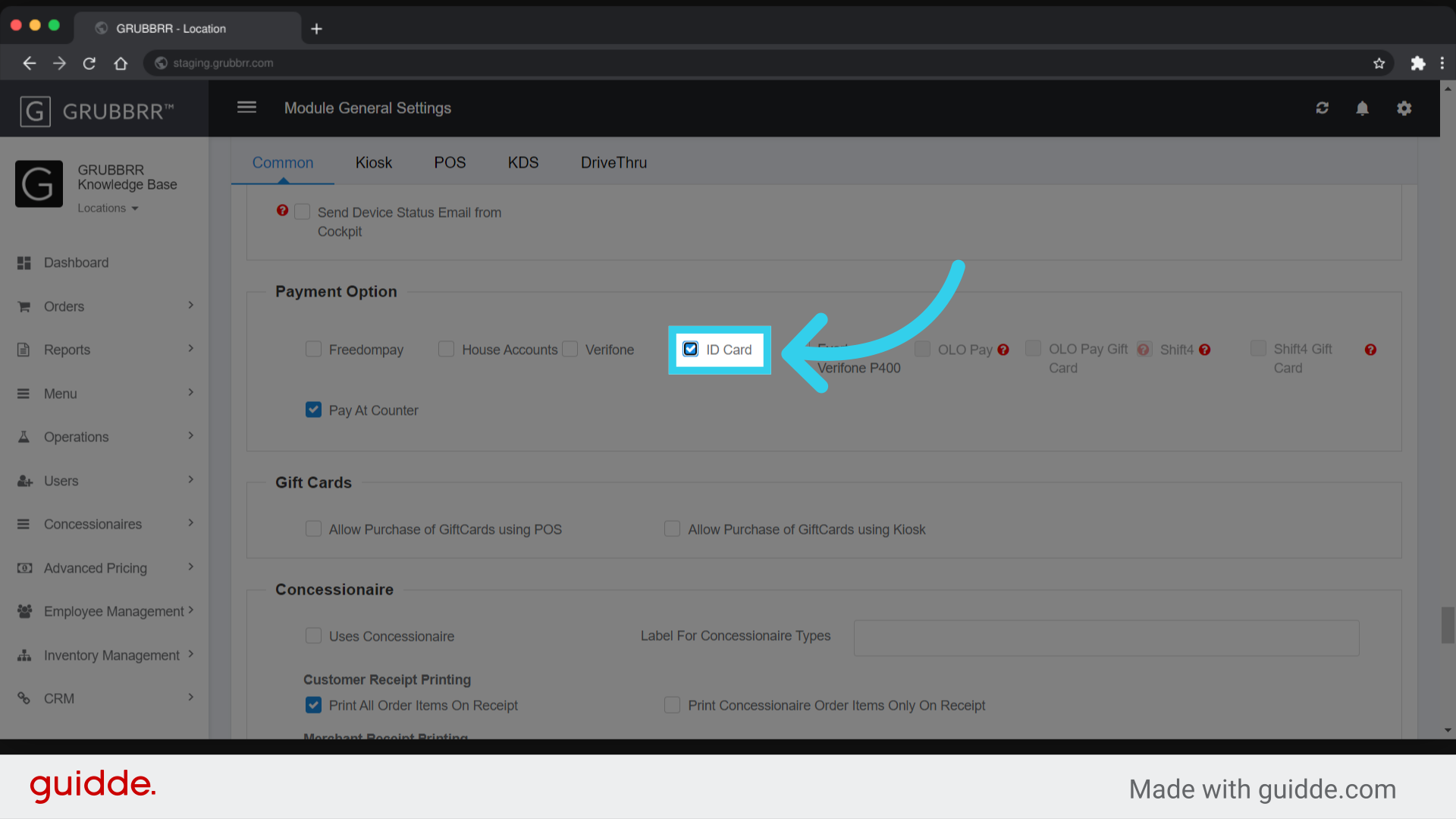 How to Enable ID Pay in the GRUBBRR Portal