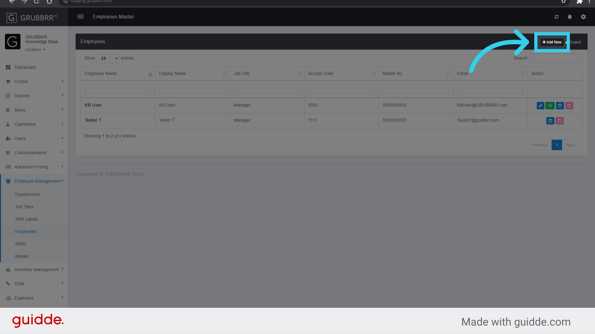 How to Find/Edit Access Codes for the Kiosk in the GRUBBRR Portal