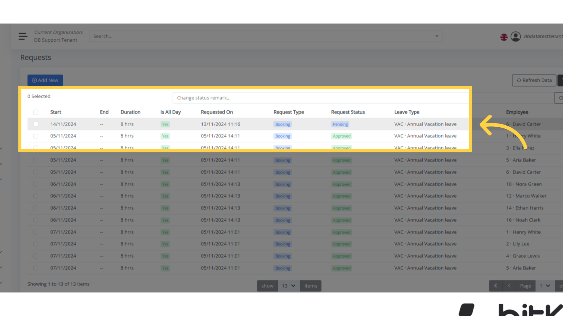 How do I book Leave on behalf of my employees? - bitKode