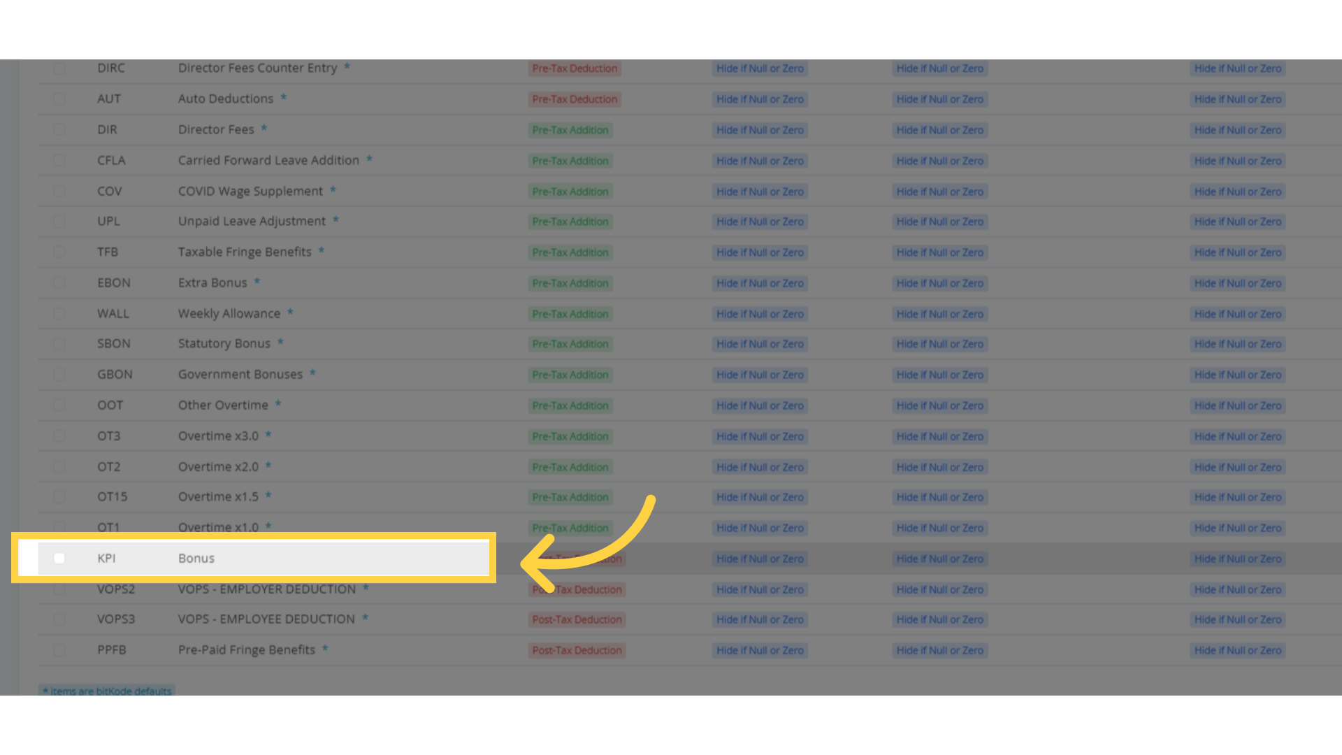 How do I add custom payroll fields to appear on generated payslips? - bitKode