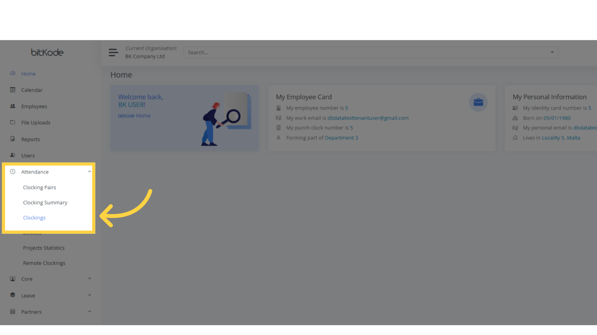 How do I view the employees’ clockings? - bitKode