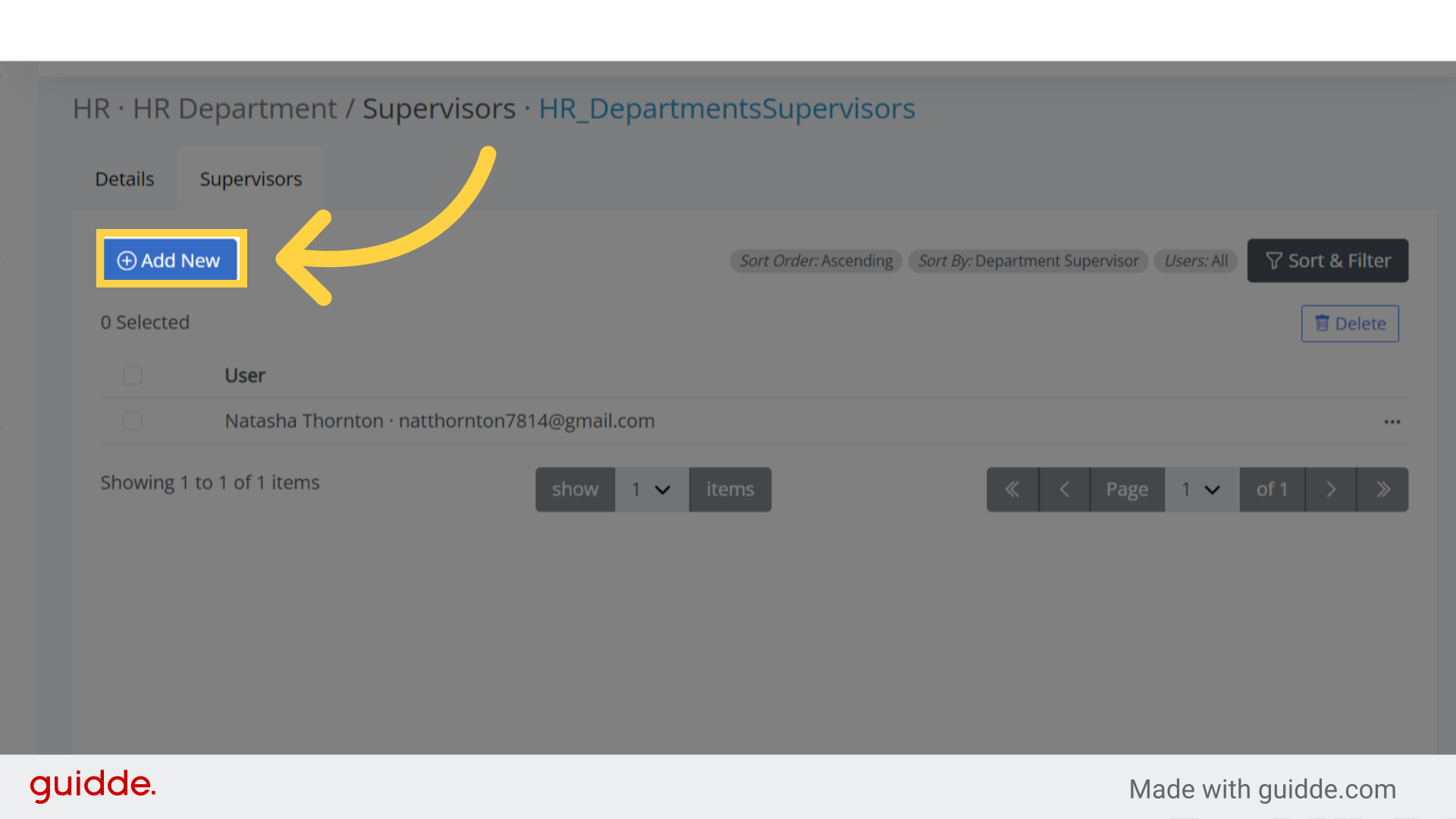 How do I set up the department's supervisor? - bitKode