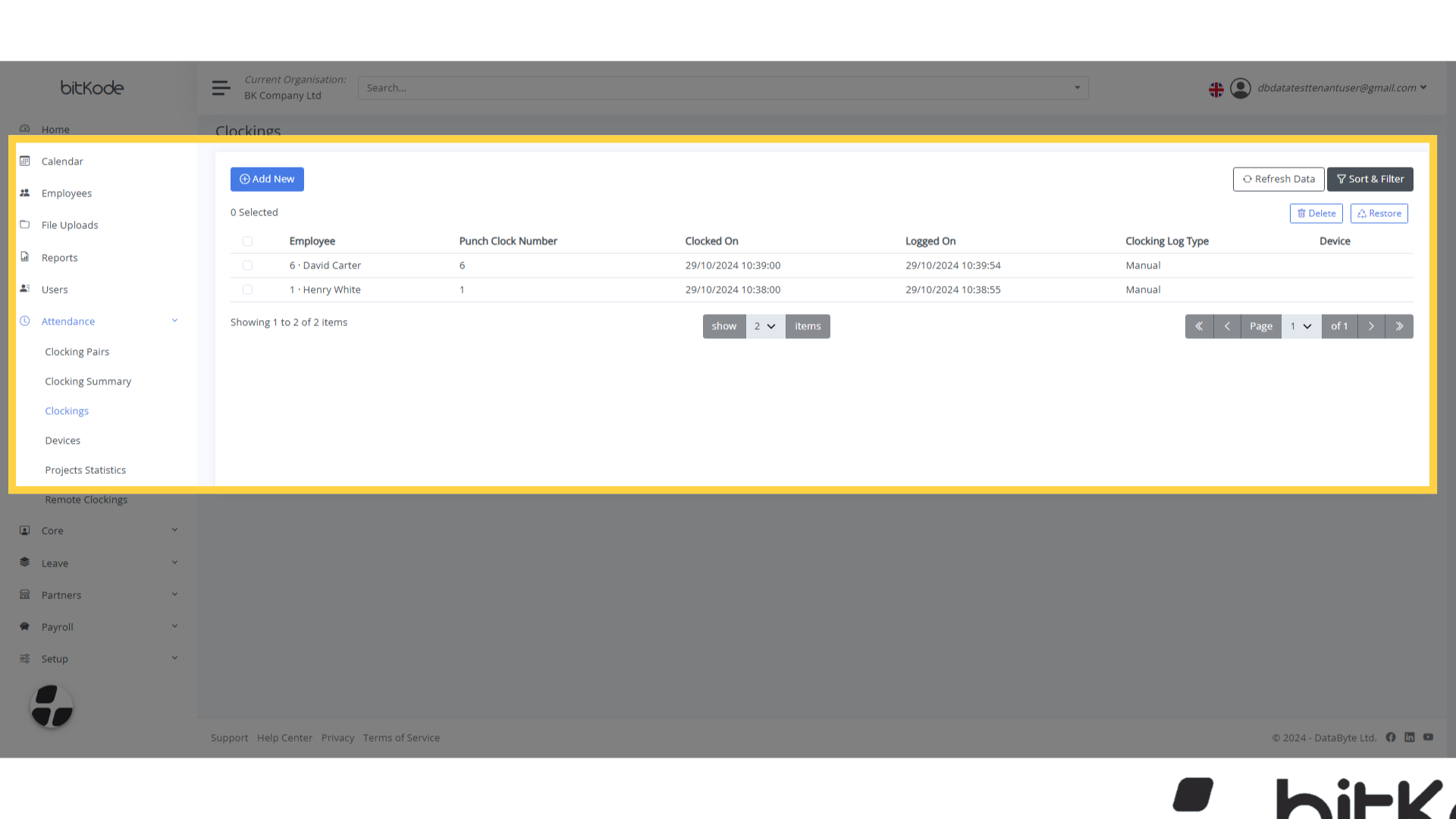 How do I delete/restore a manual punch that was done on behalf of an employee? - bitKode