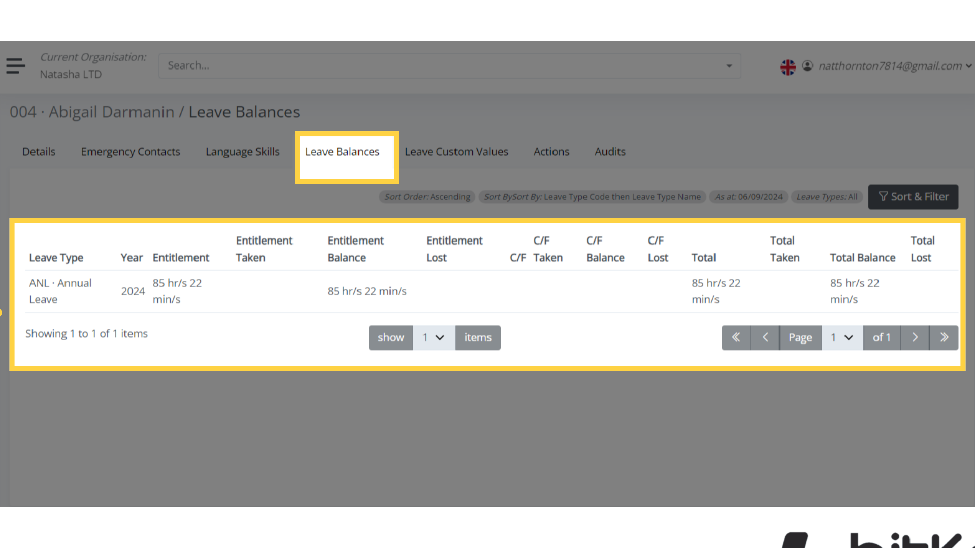 Leave Balance - bitKode