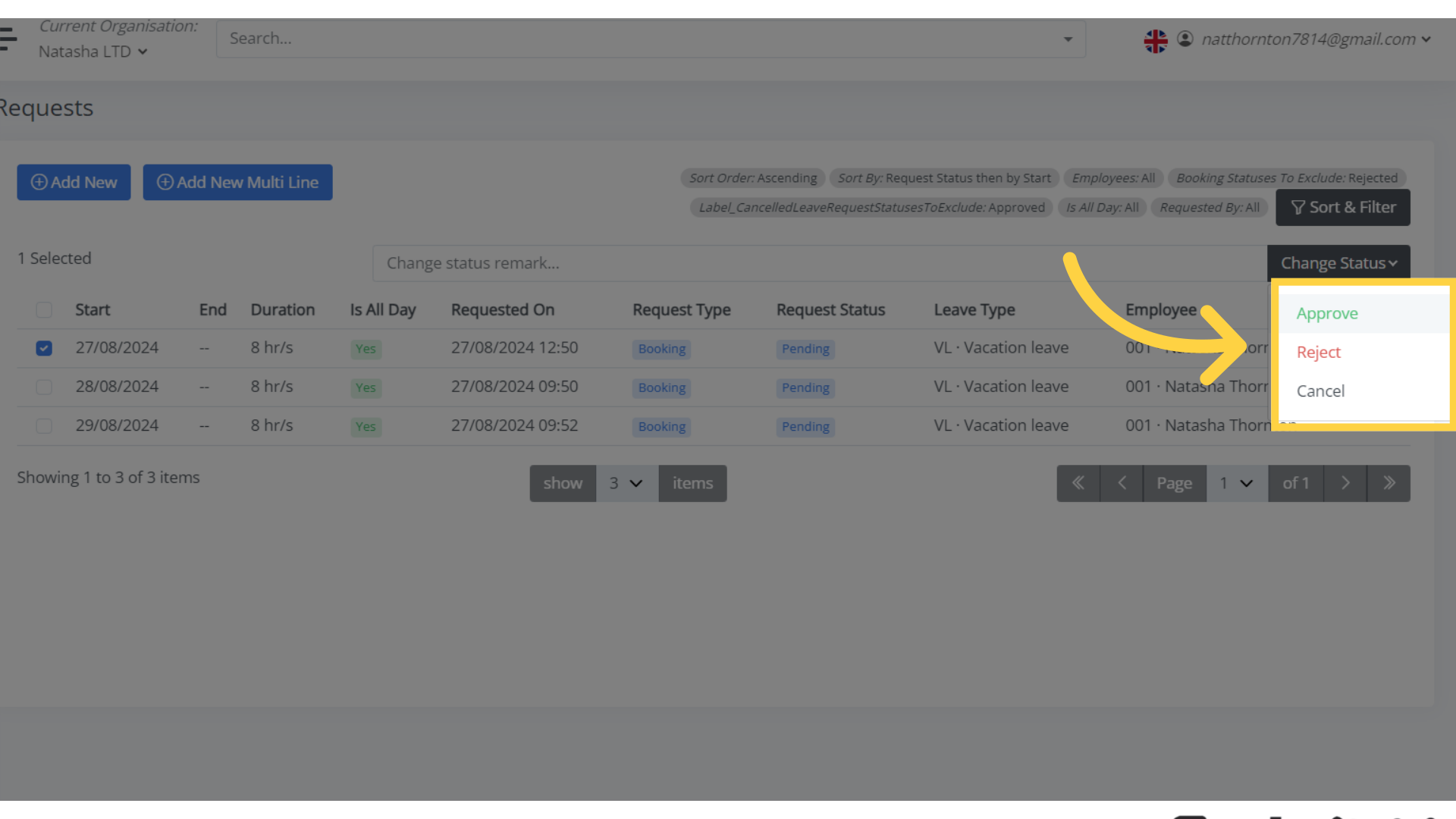 How do I view and approve leave requests? - bitKode