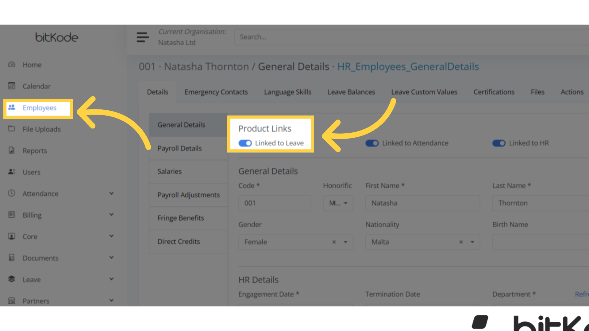 How do I give access to employees to book their own leave? - bitKode