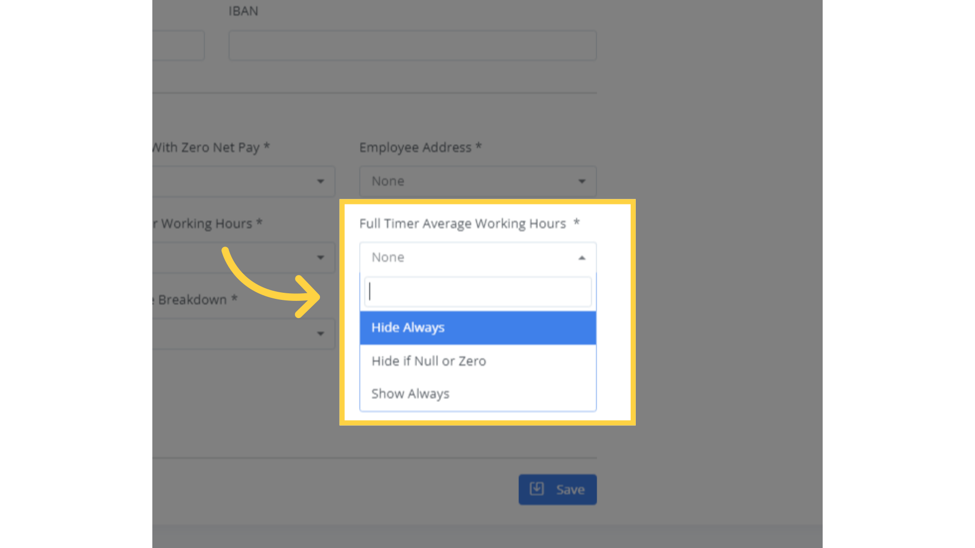 Payroll settings fields description. - bitKode
