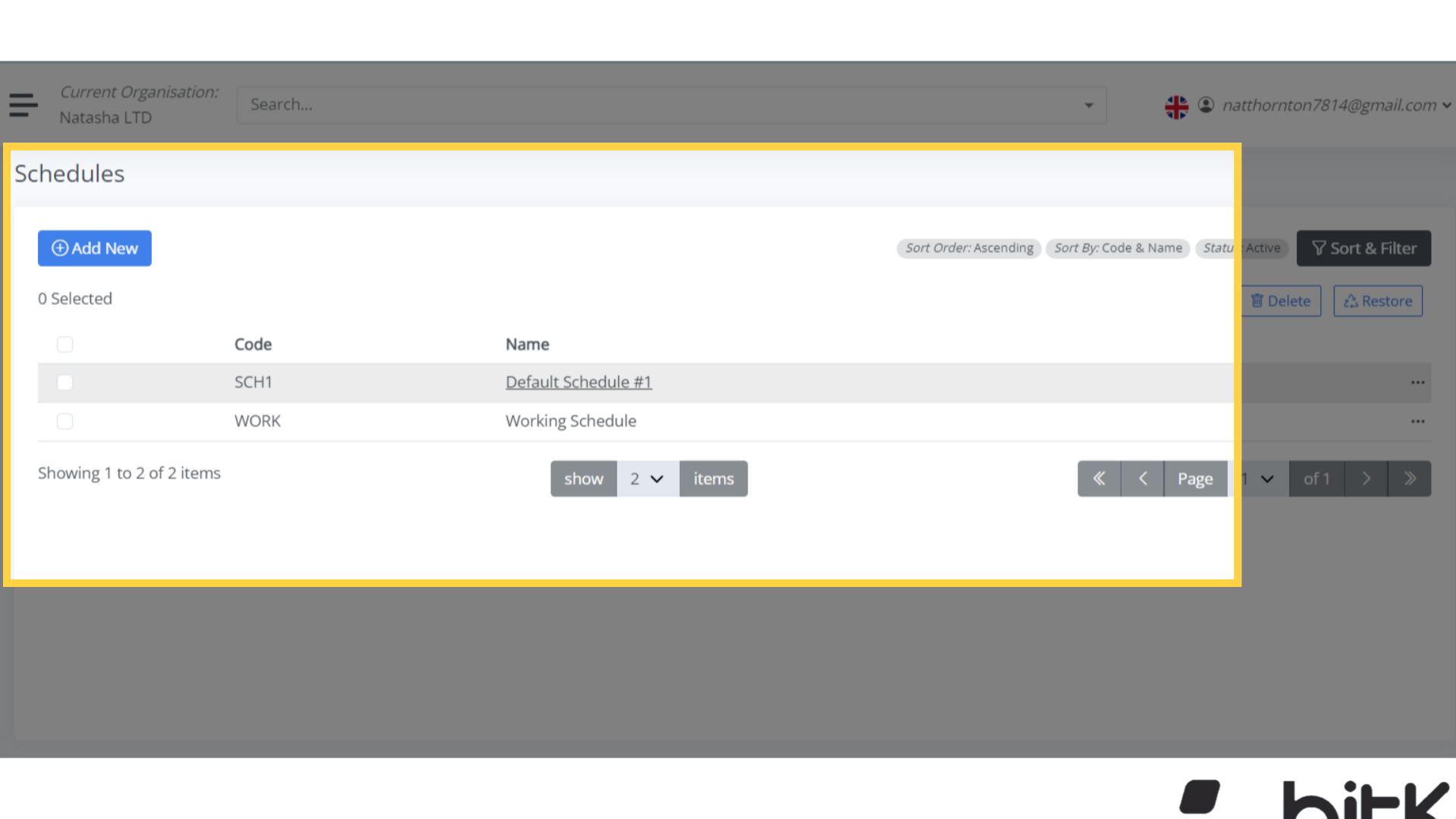 How do I update my company working schedule? - bitKode