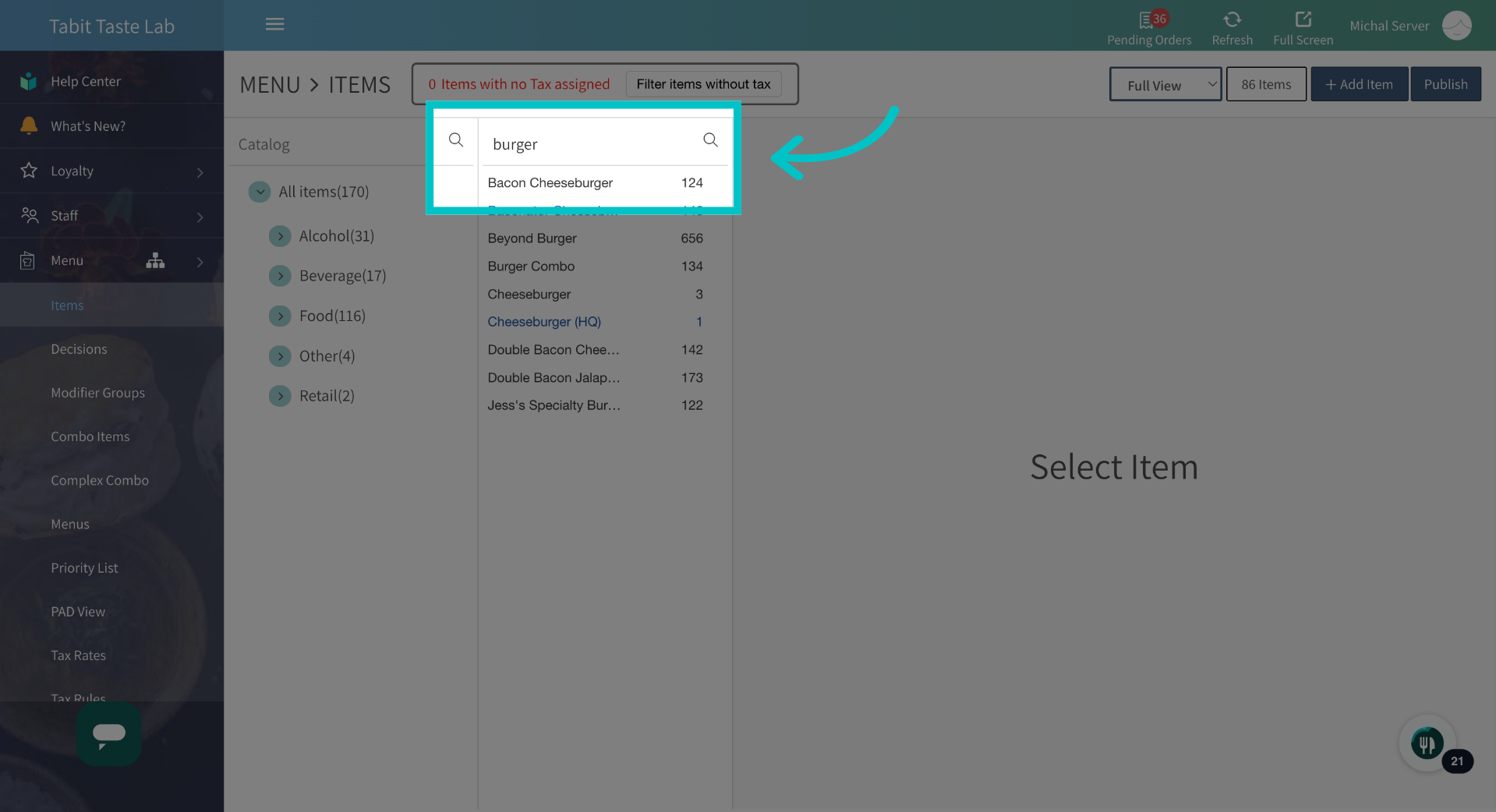 Managing placement on modifier groups – Tabit Help Center