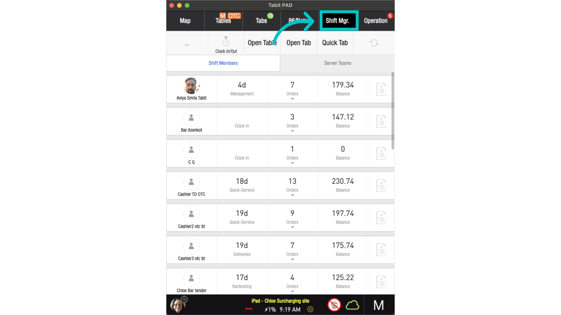 Creating and managing Server Teams – Tabit Help Center