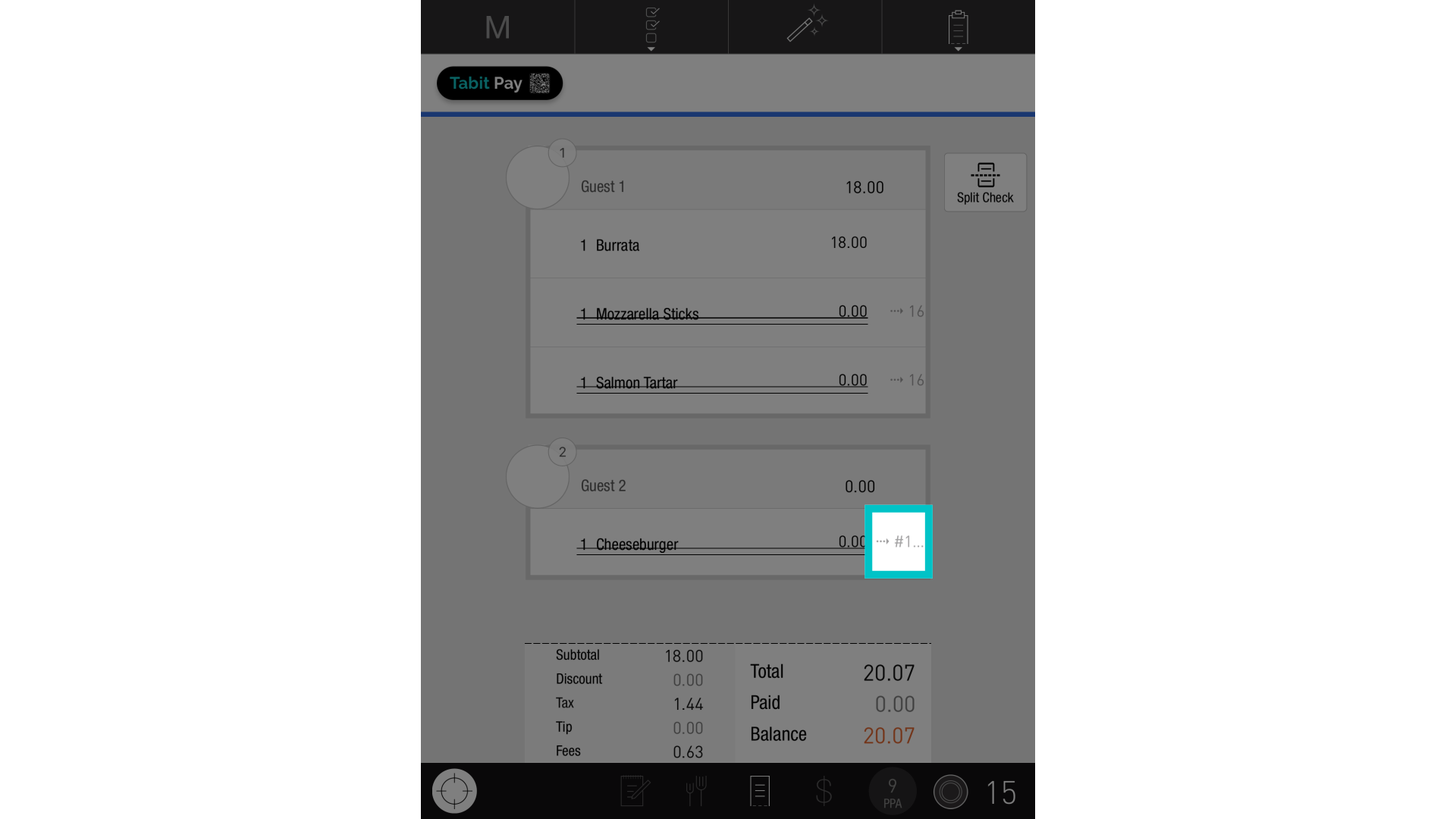 Transferring an item to another table, tab, or guest – Tabit Help Center