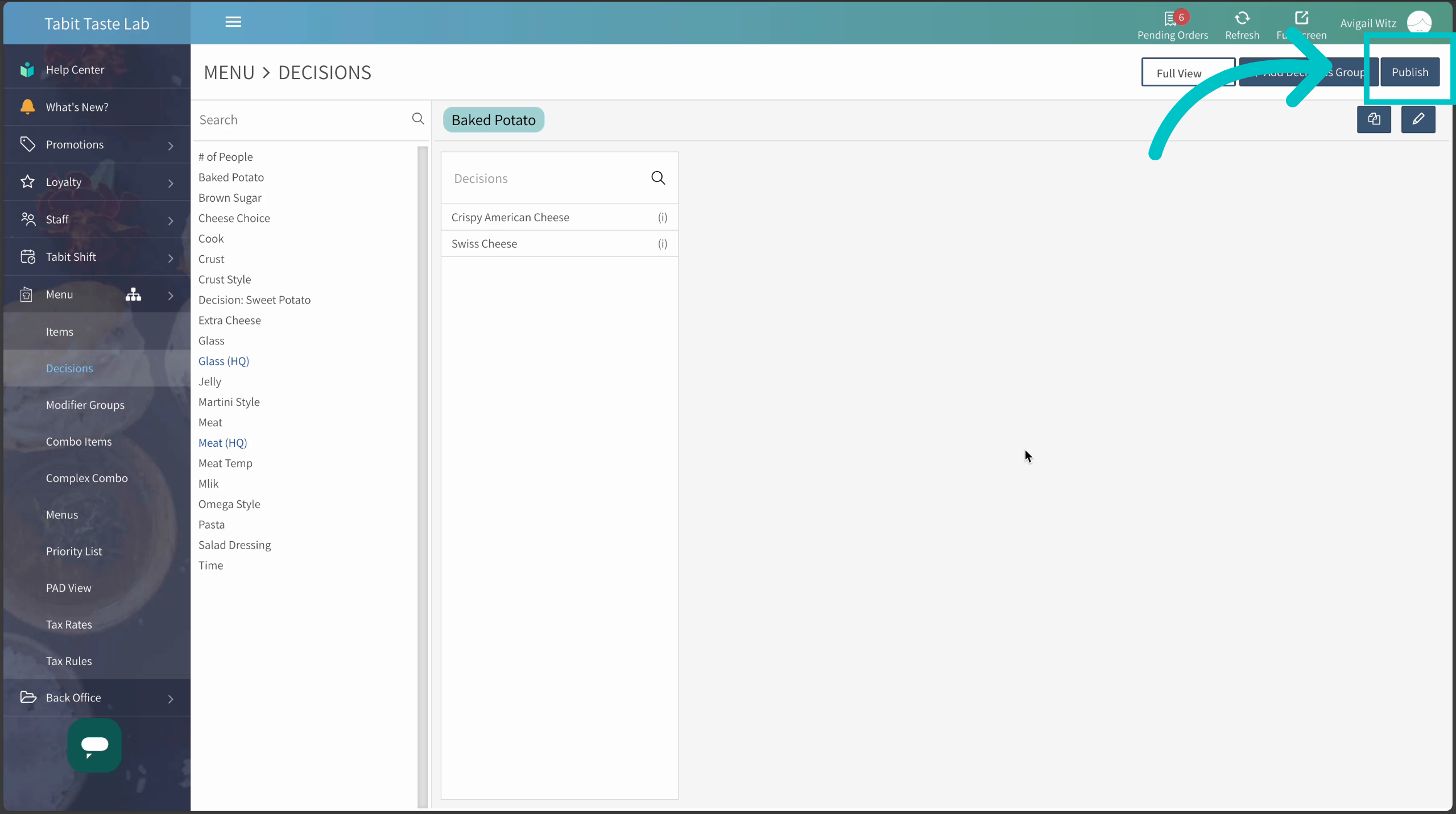 Editing a Decision Group – Tabit Help Center