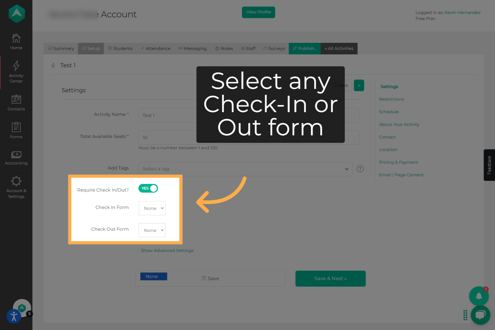 How to Enable Check-In and Check-Out