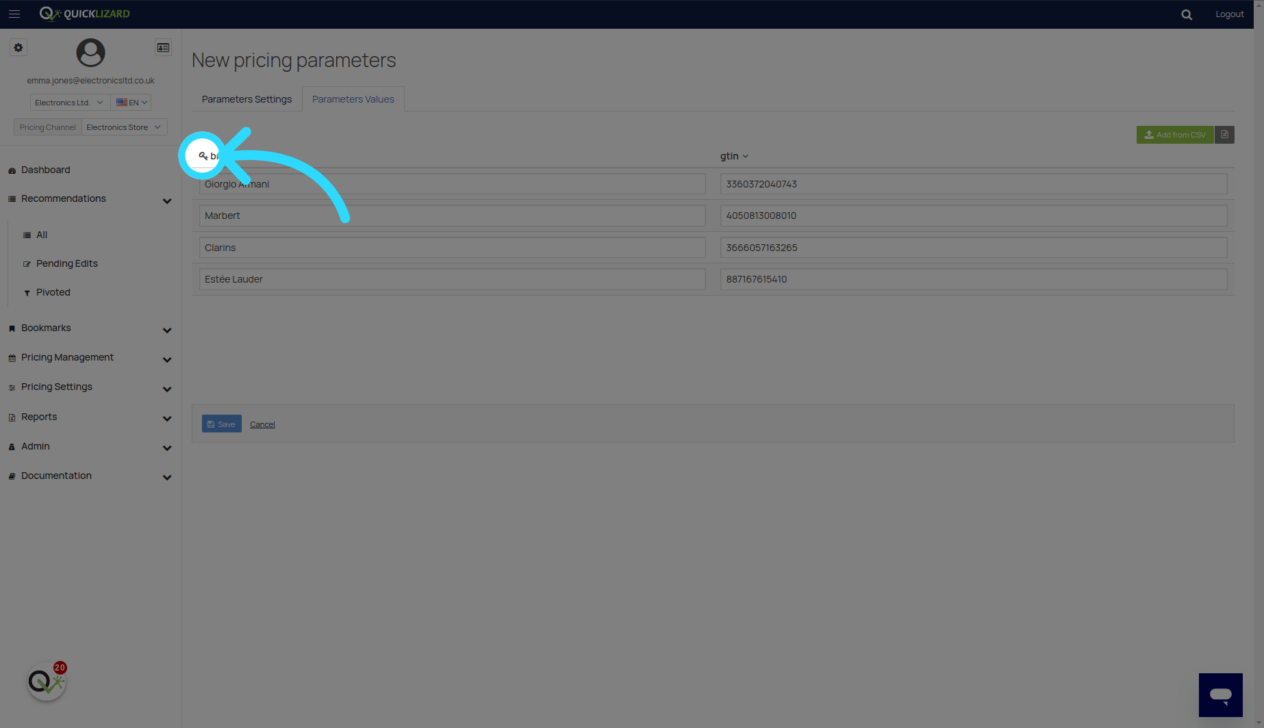 How To - Create a new Parameter Sheet – Quicklizard