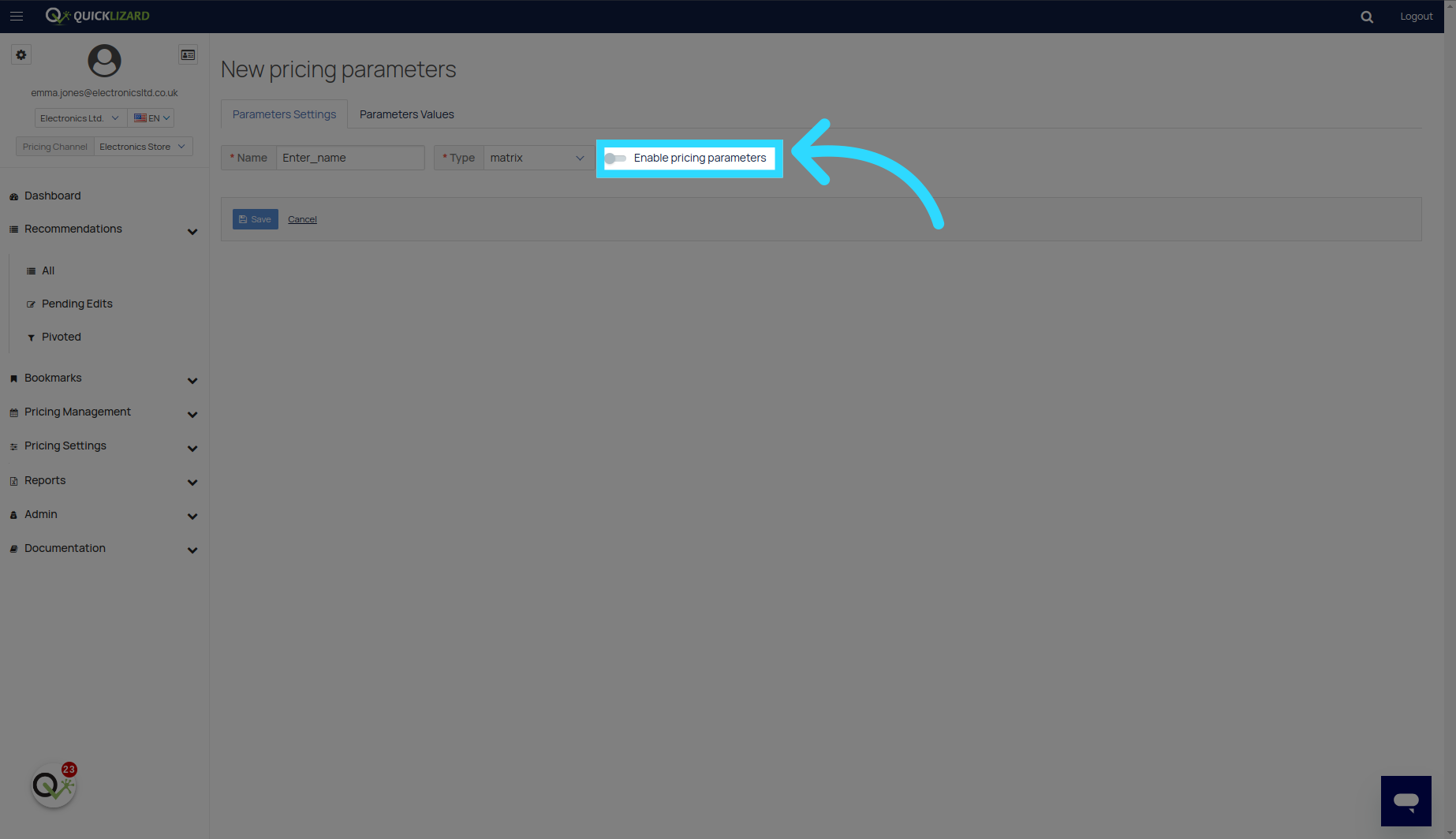 How To - Create a new Parameter Sheet – Quicklizard