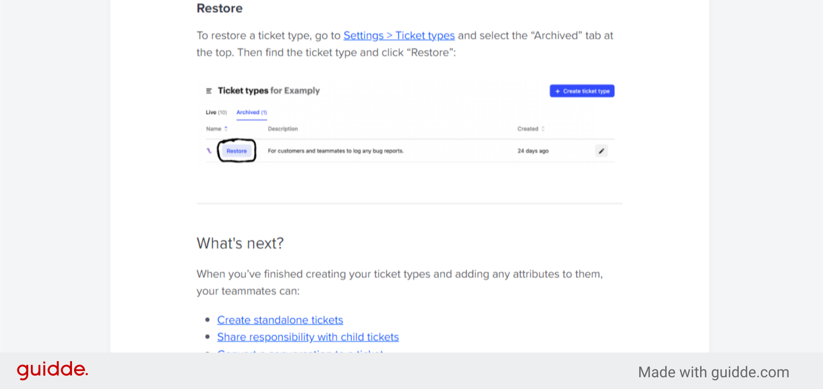 How to create custom ticket types on Intercom - Guidde | Gallery