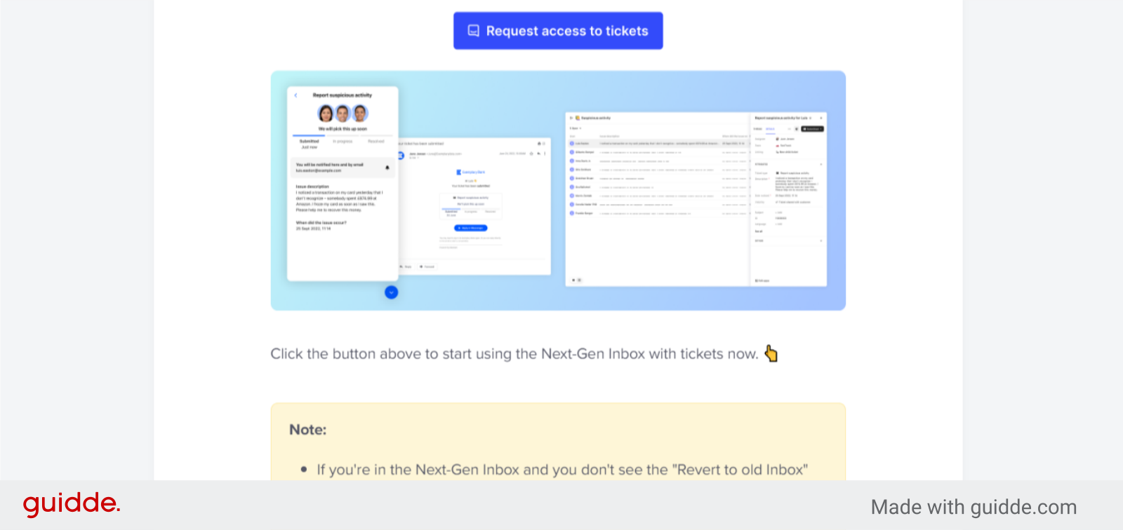 How to access tickets on intercom - Guidde | Gallery