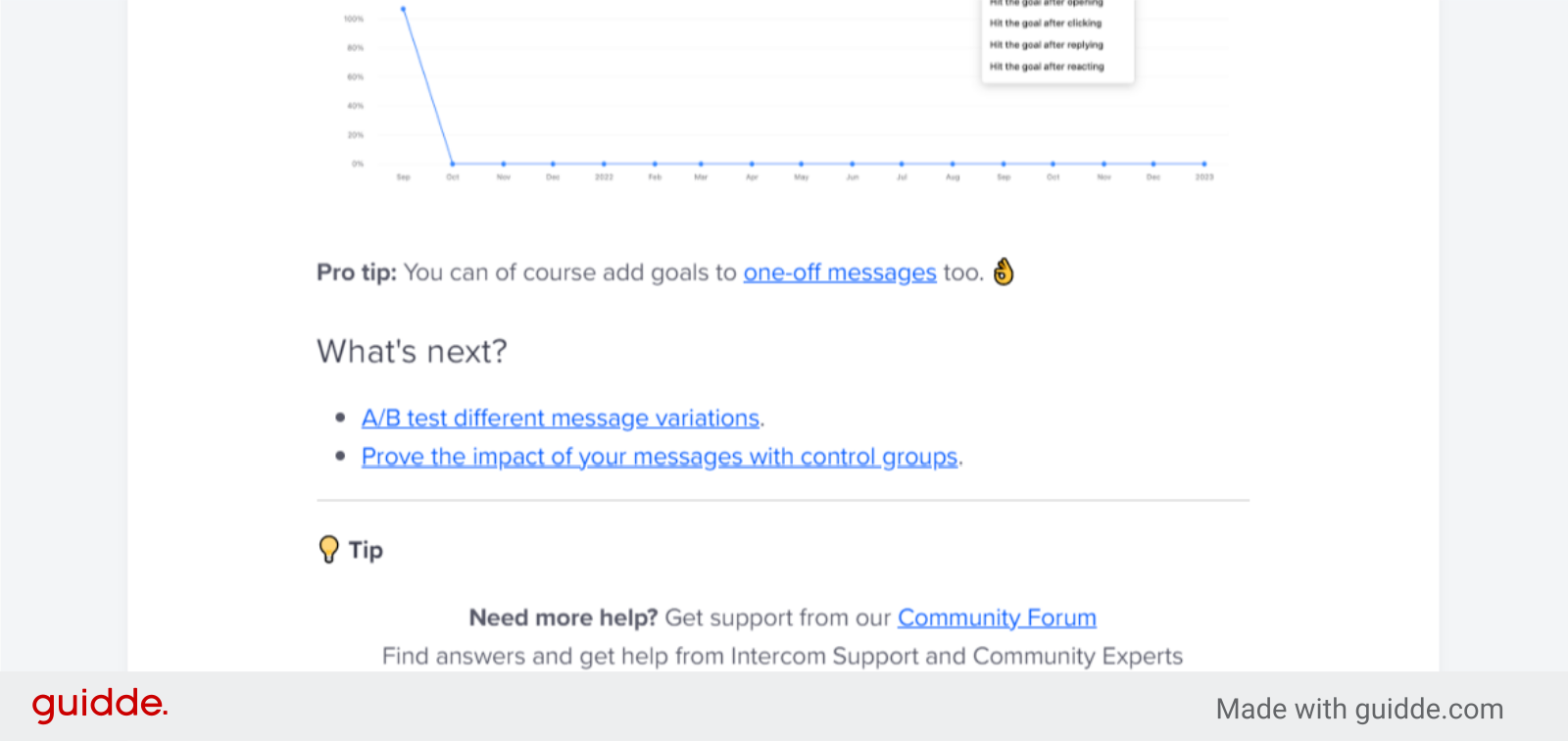 How to Measure message effectiveness with goals on Intercom - Guidde ...