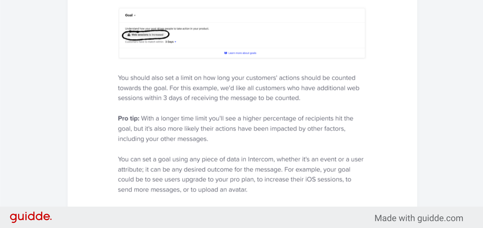 How to Measure message effectiveness with goals on Intercom - Guidde ...