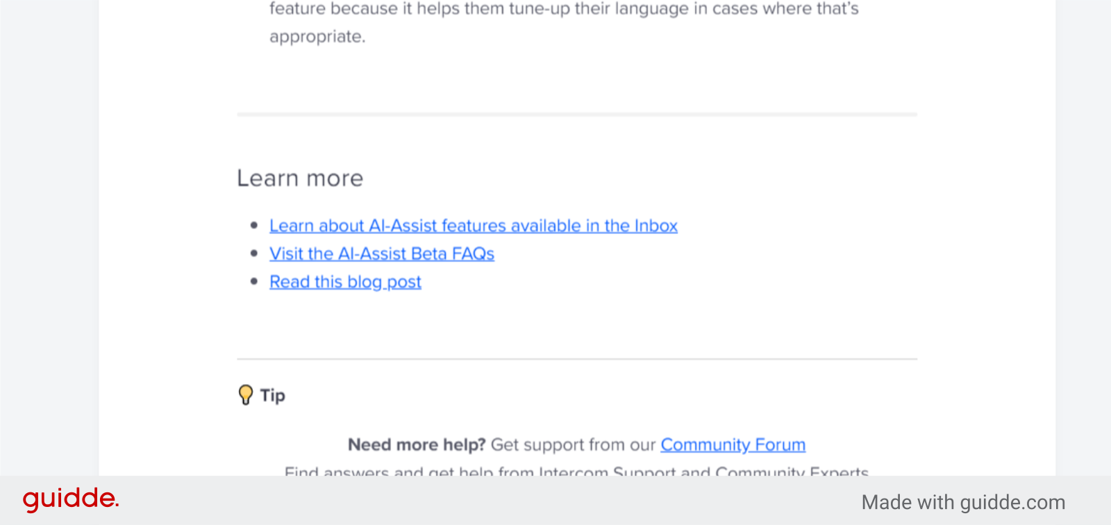 How to use Help articles generator on Intercom - Guidde | Gallery