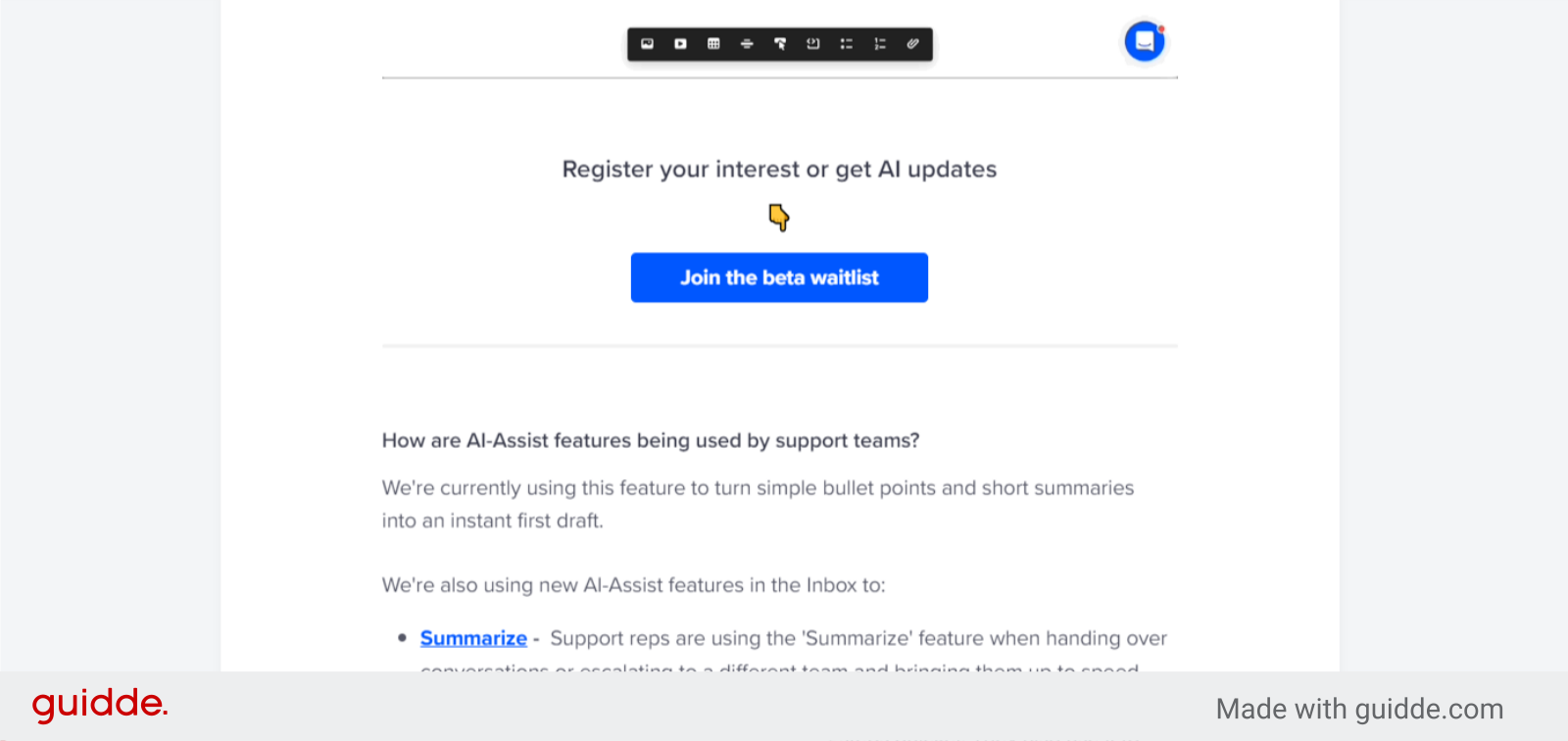 How to use Help articles generator on Intercom - Guidde | Gallery