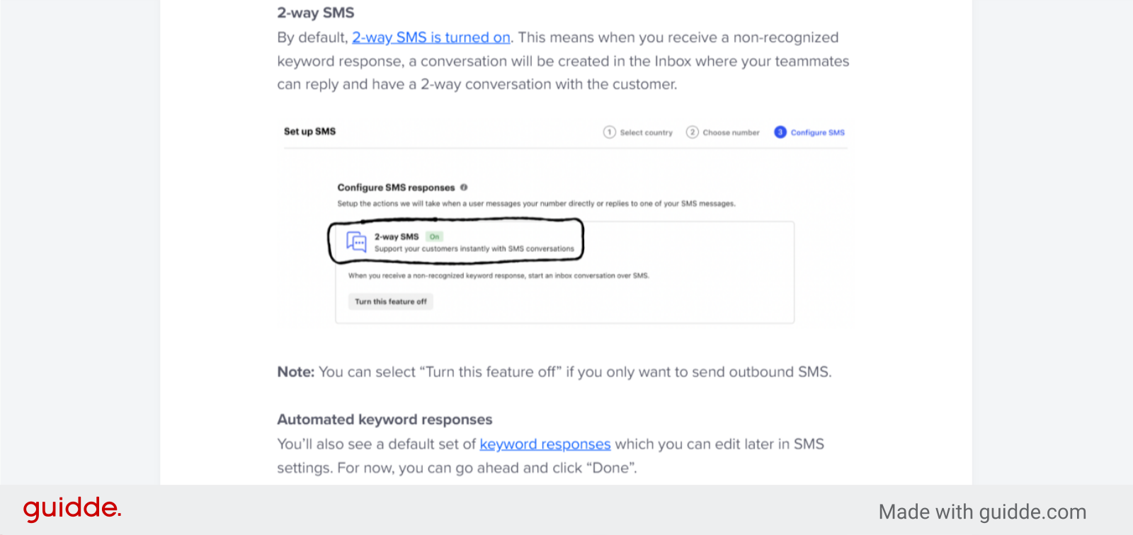 How to setup SMS - Guidde | Gallery