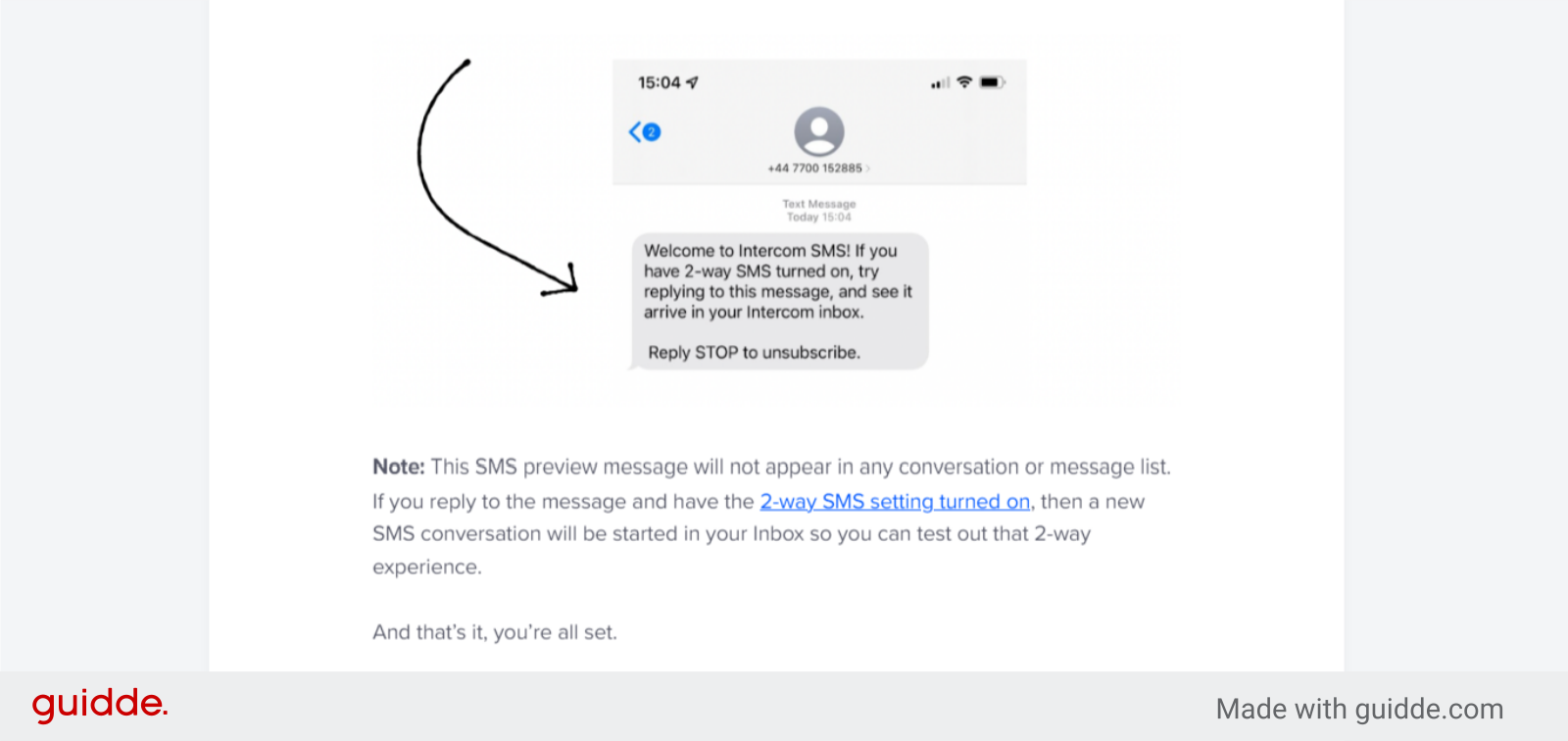 How to setup SMS - Guidde | Gallery