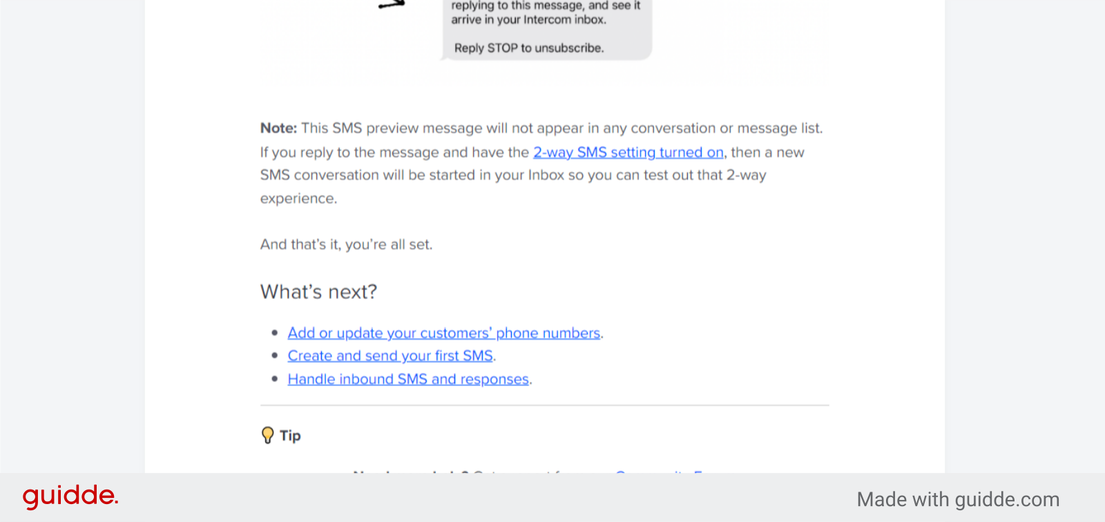 How to setup SMS - Guidde | Gallery