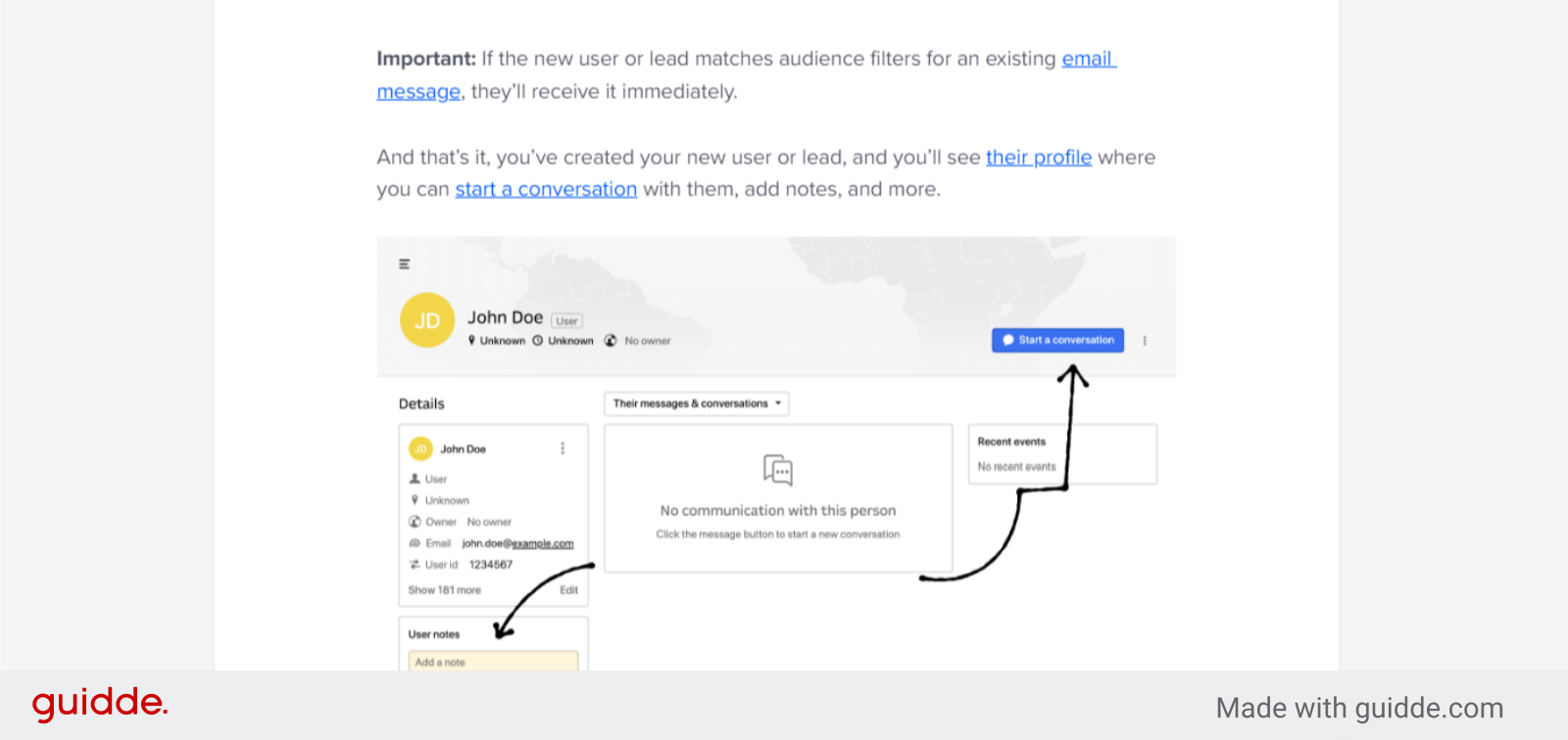 How to create a new user in Intercom - Guidde | Gallery