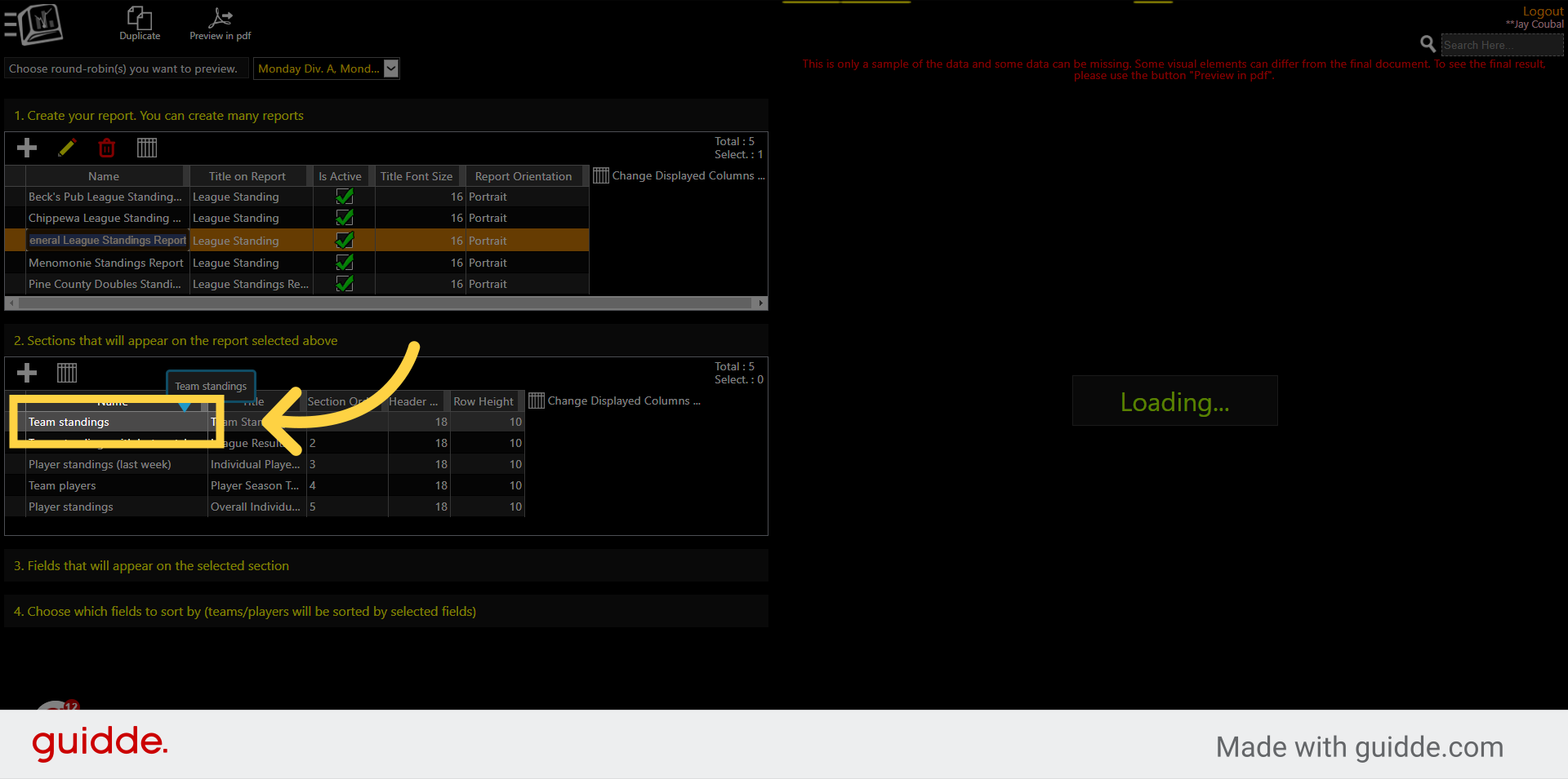 How to add notes/messages to your stat report : CompuSport