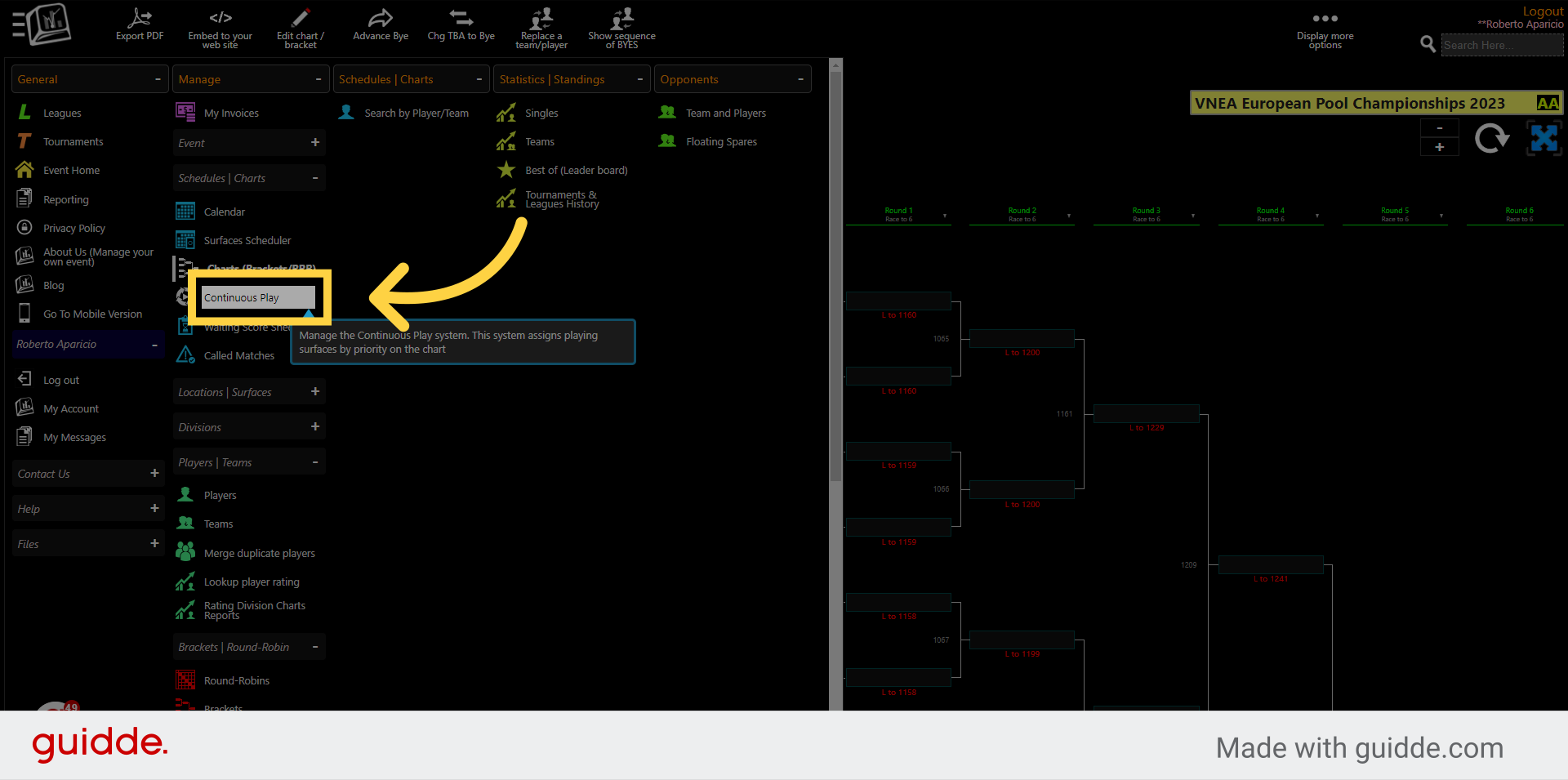 How to shuffle your bracket and set up the Continuous Play scheduling ...