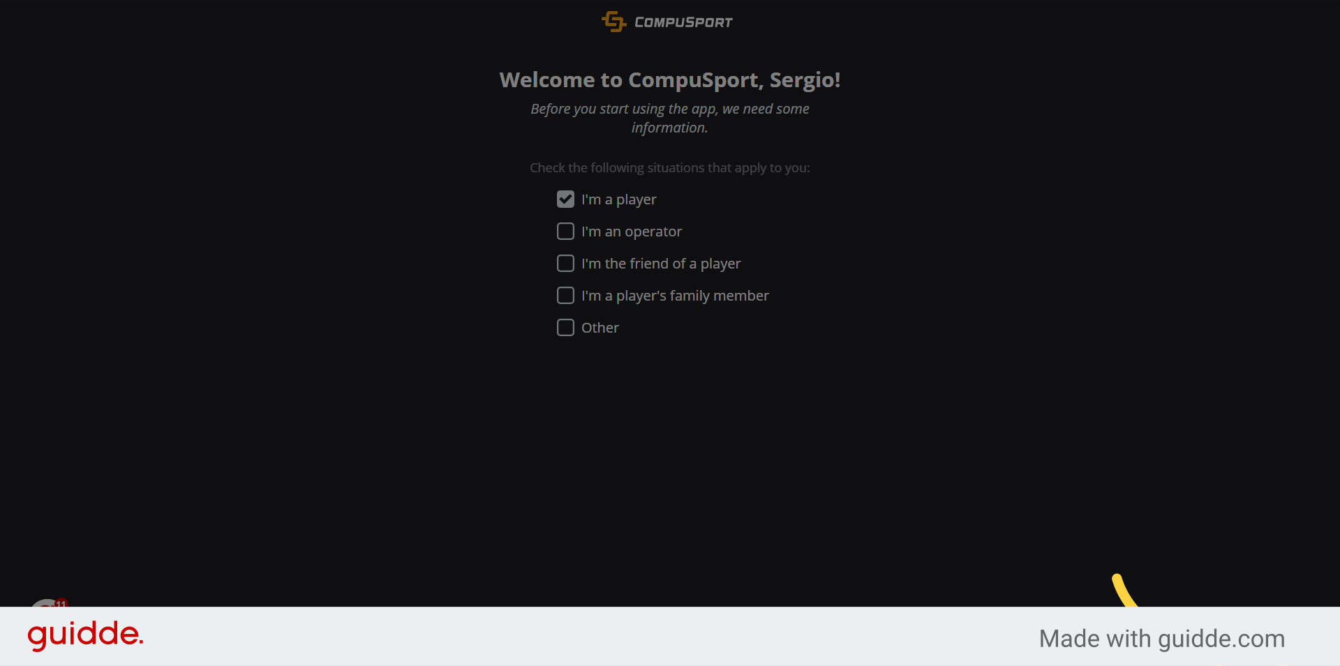 How to sign up on the Compusport App : CompuSport